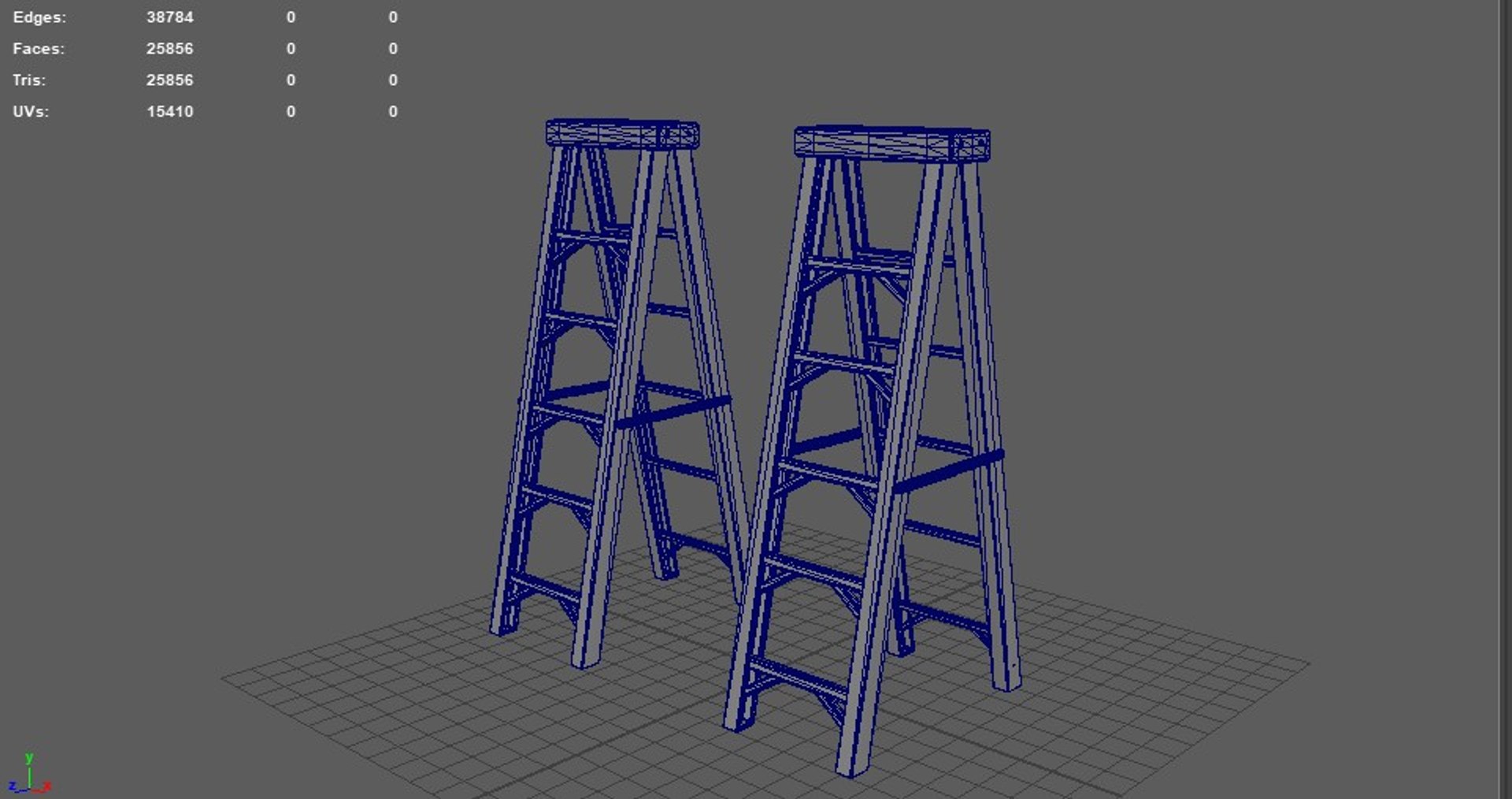 3D Model Double Sided Ladder 3D Model - TurboSquid 2368601