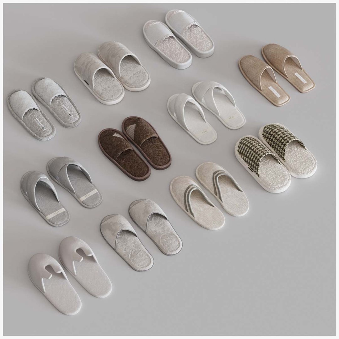 Winter slippers collection 3D model - TurboSquid 2176221