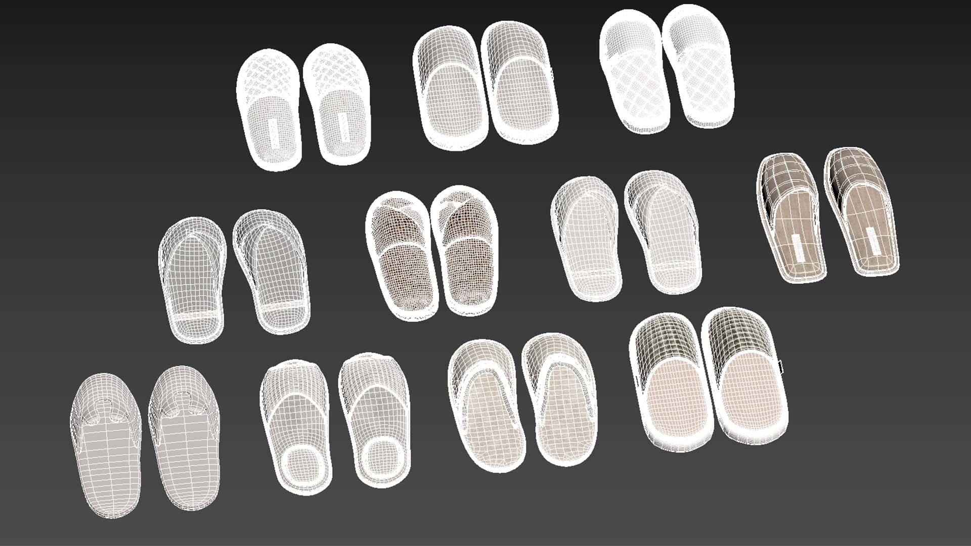Winter slippers collection 3D model - TurboSquid 2176221