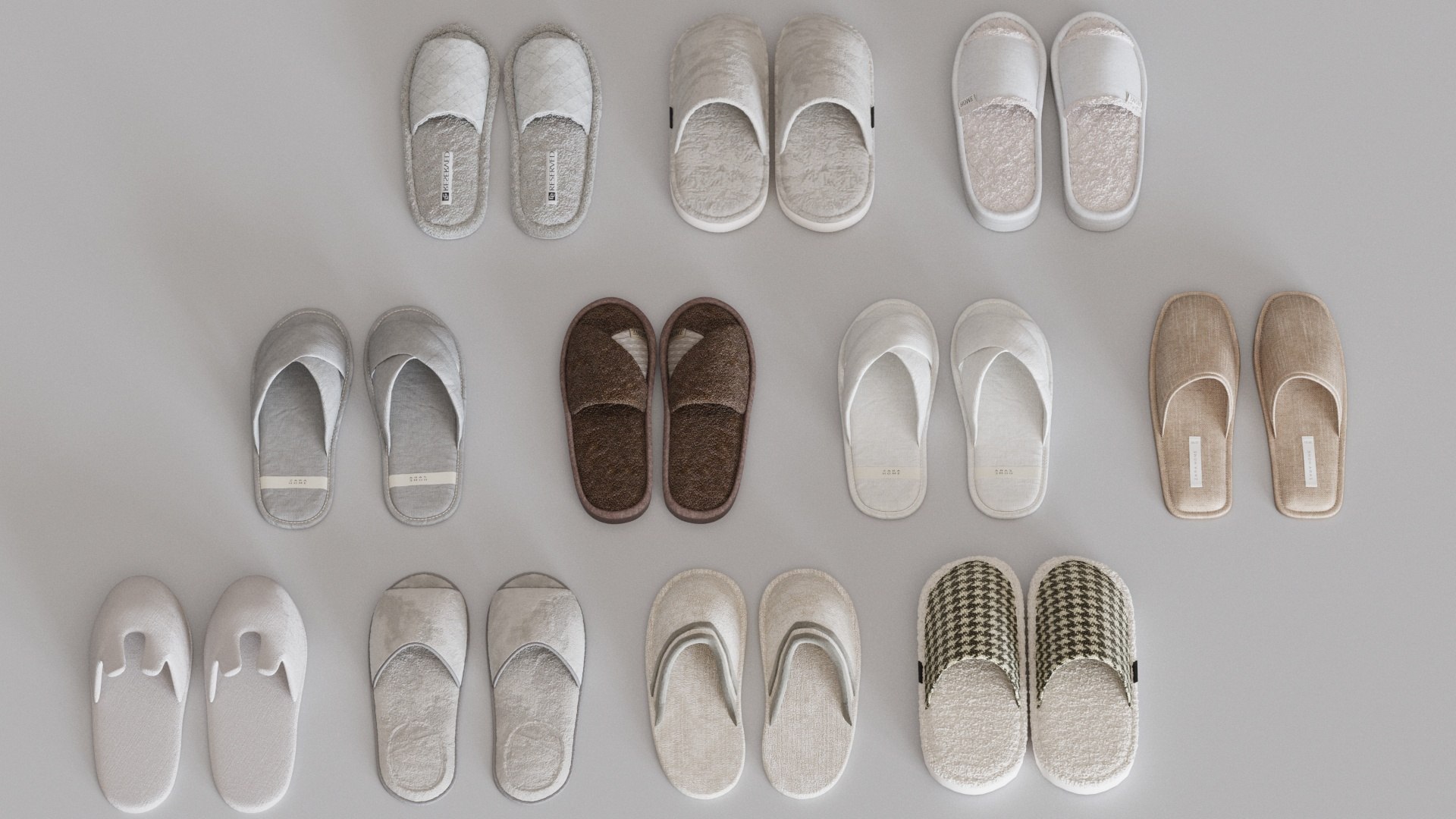 Winter slippers collection 3D model - TurboSquid 2176221