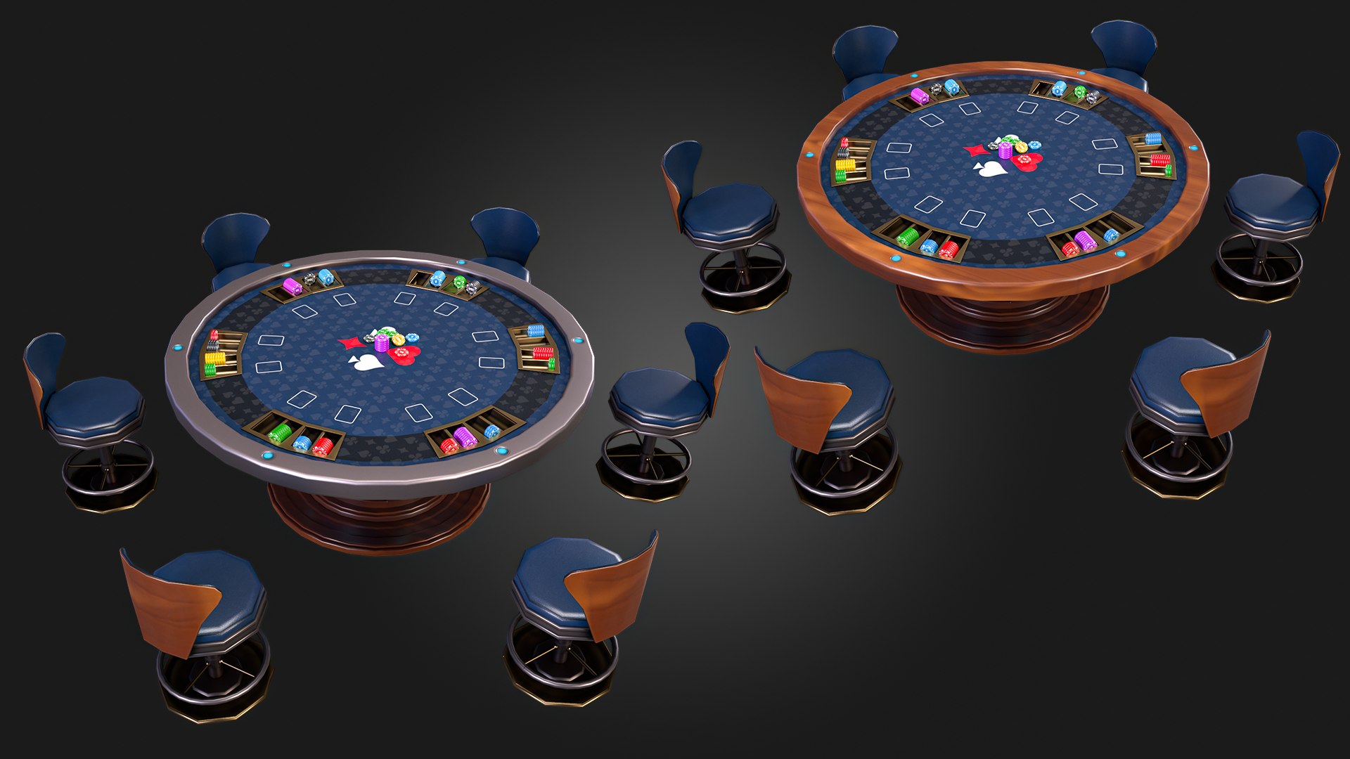 Poker Table 3D Model - TurboSquid 2231359