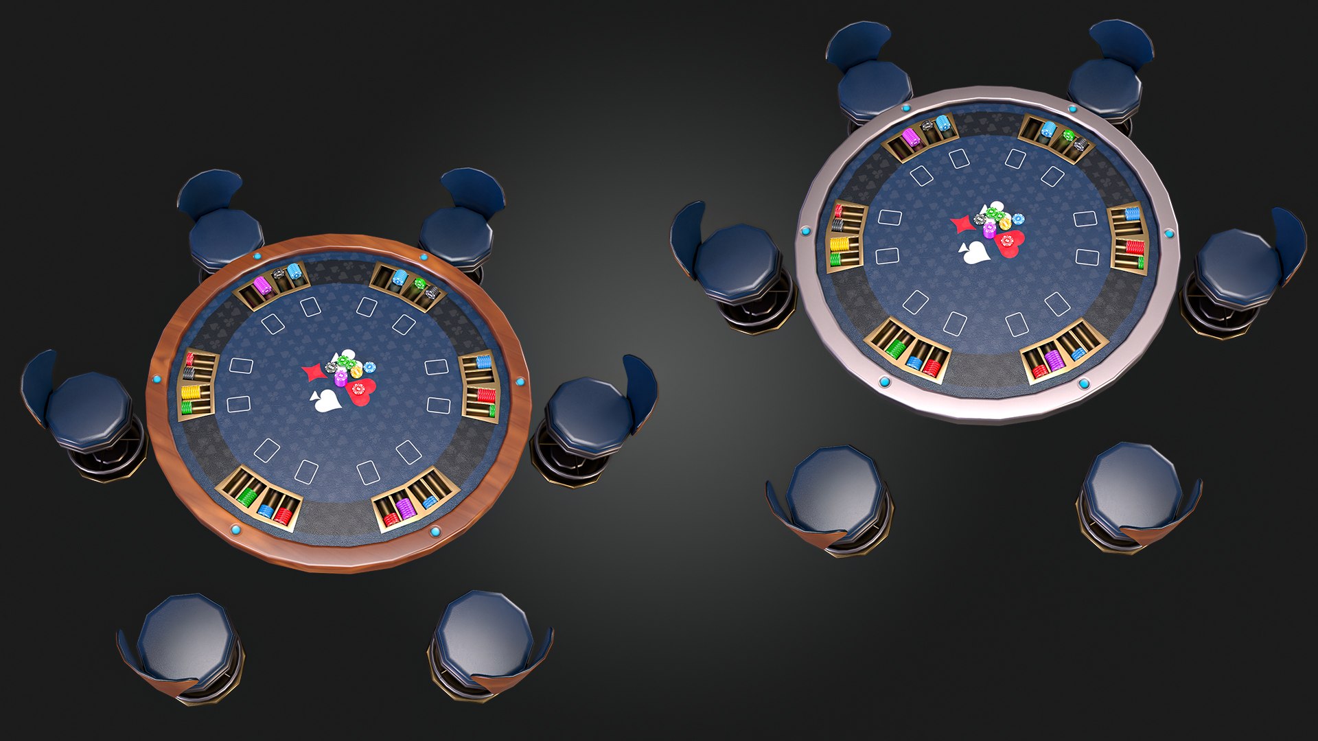 Poker Table 3D Model - TurboSquid 2231359