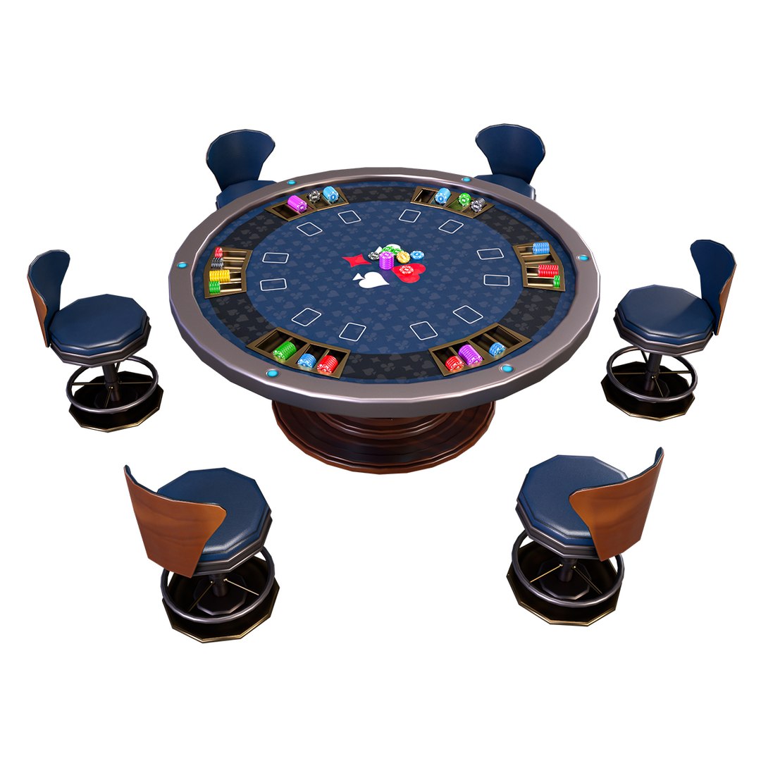 Poker Table 3D Model - TurboSquid 2231359