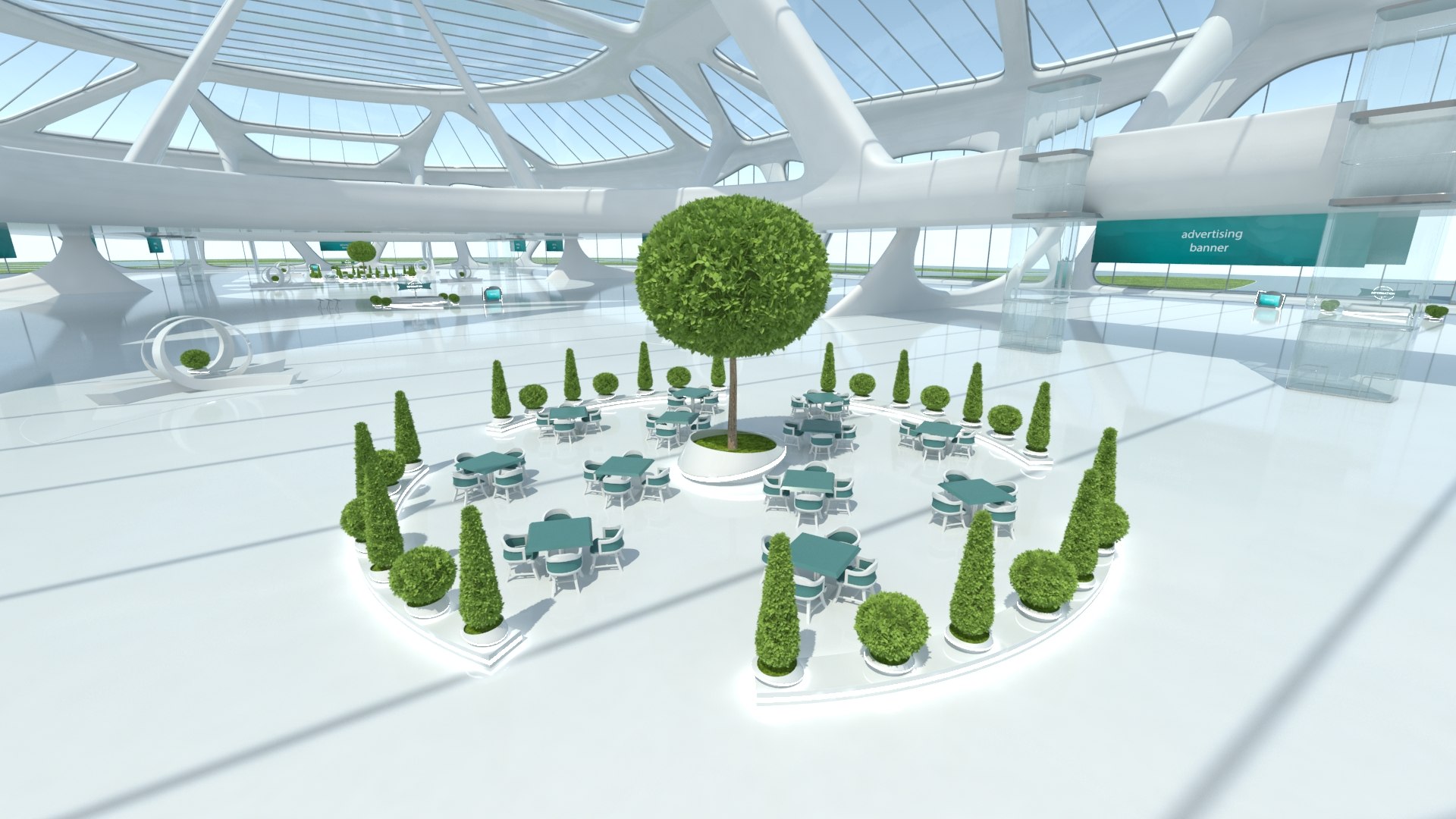 3D Sci-Fi Futuristic Exhibition Hall Model - TurboSquid 1936164