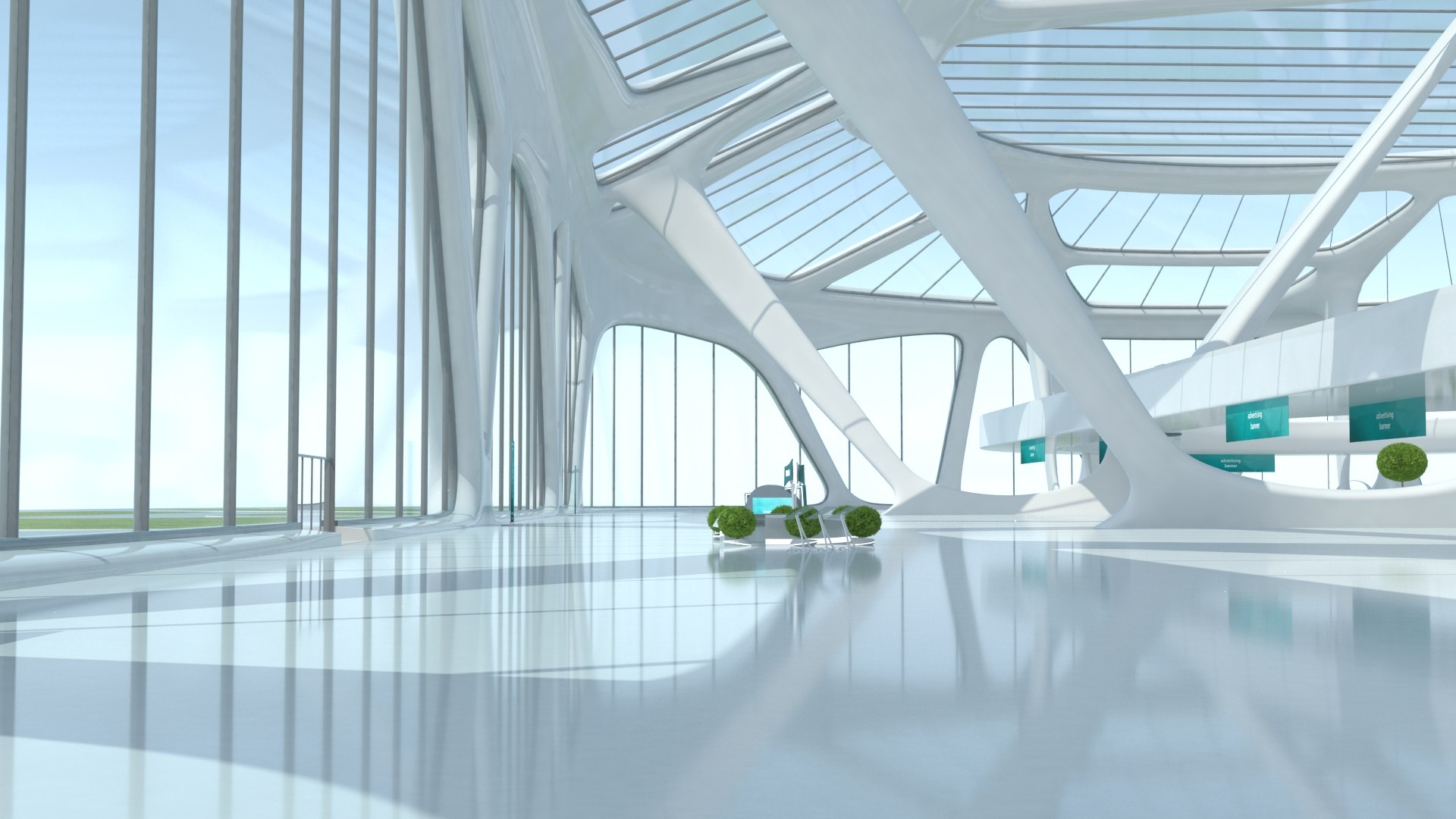3D Sci-Fi Futuristic Exhibition Hall Model - TurboSquid 1936164