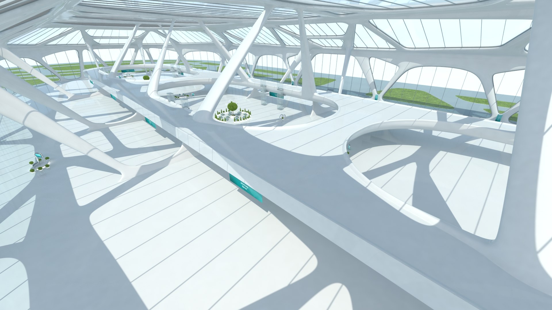 3D Sci-Fi Futuristic Exhibition Hall Model - TurboSquid 1936164