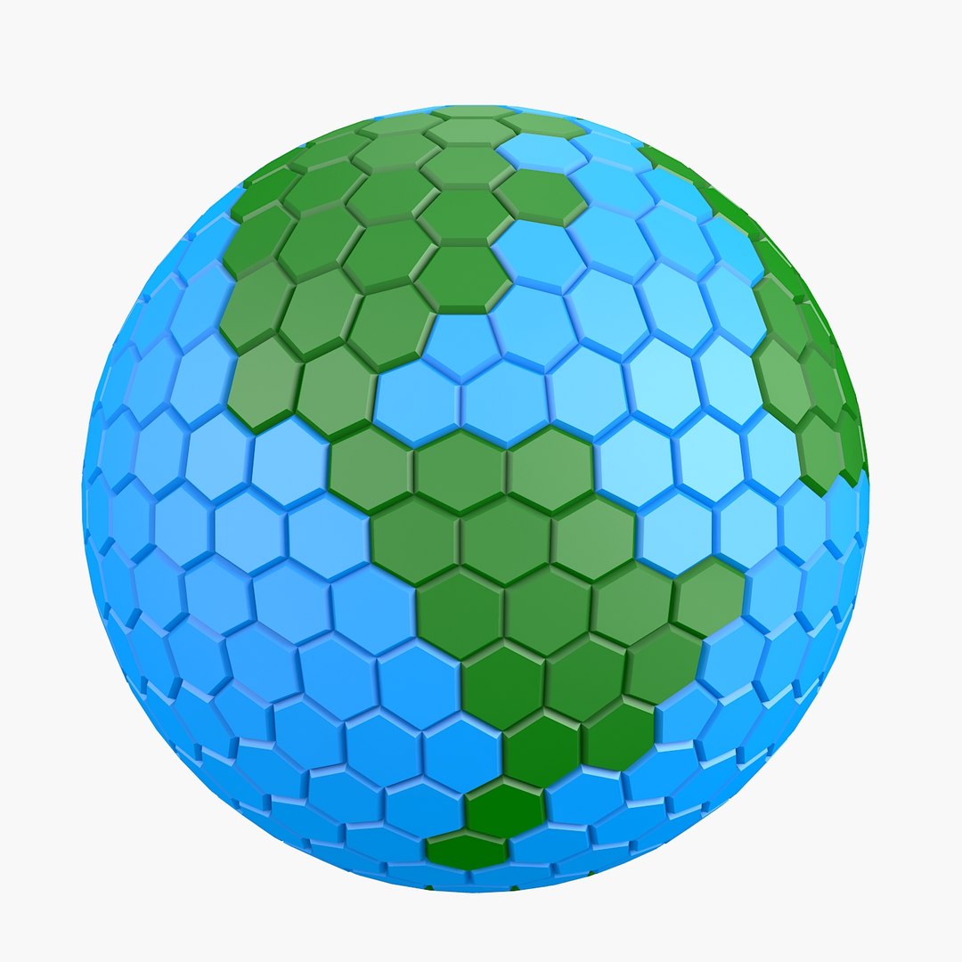 3D Earth Hexagons - TurboSquid 1257397