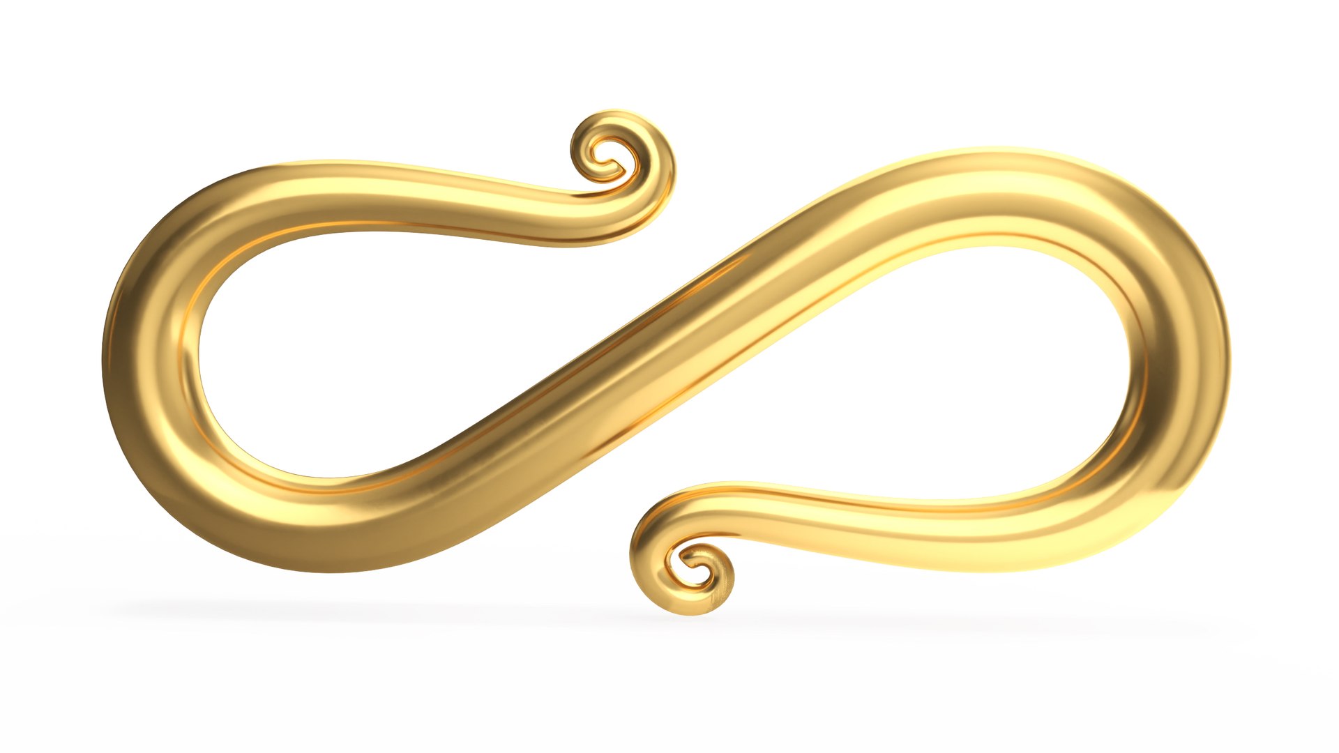 3D model S Hook Necklace Clasp Gold - TurboSquid 2121971