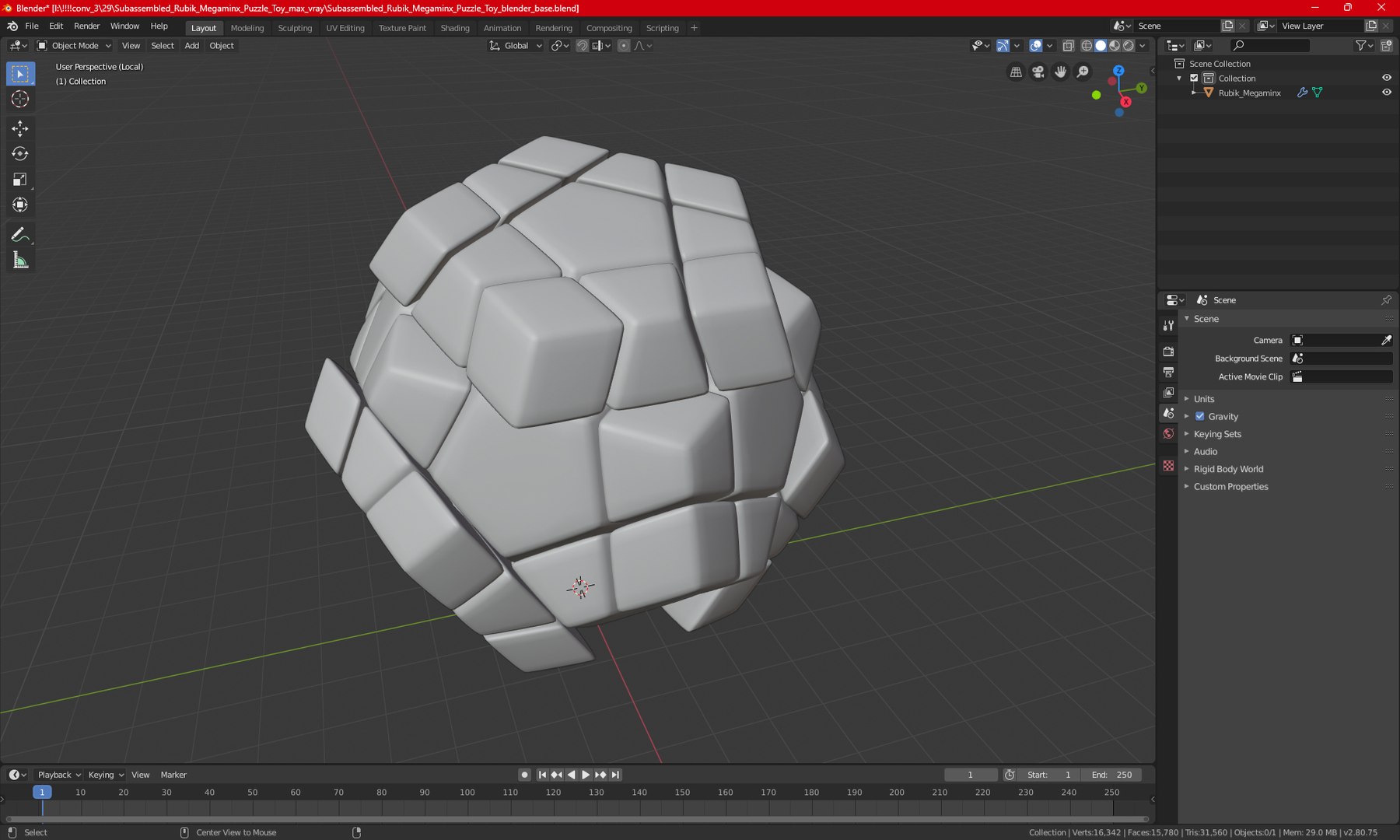 3D Subassembled Rubik Megaminx Puzzle Toy Model - TurboSquid 2193574