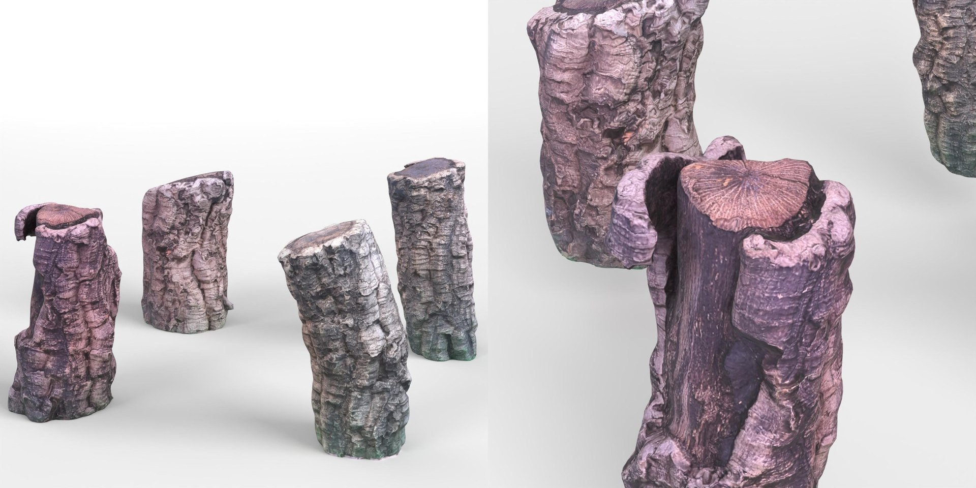 3D Model 4 Wood Logs - TurboSquid 2400262