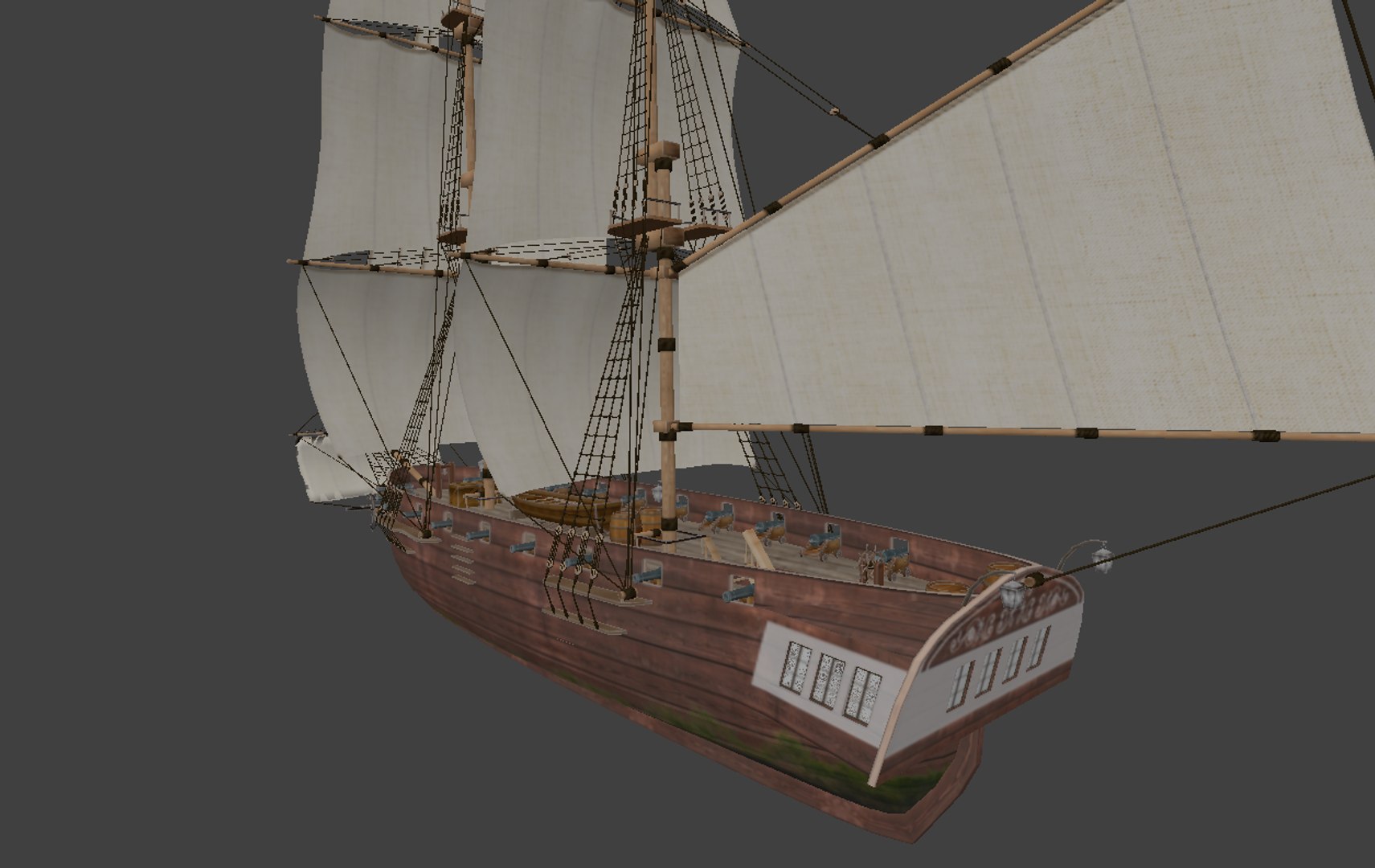 3D Brig Sailing Ship Model - TurboSquid 1401441