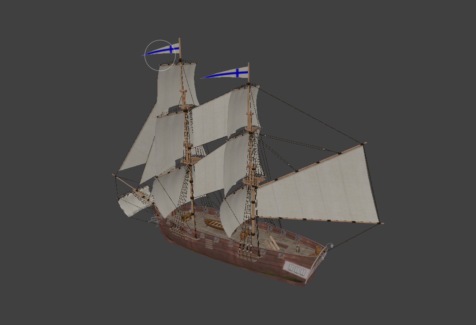 3D Brig Sailing Ship Model - TurboSquid 1401441