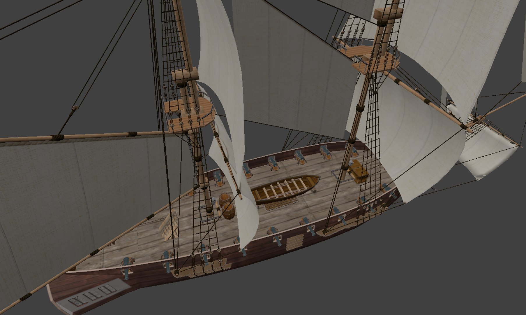 3D Brig Sailing Ship Model - TurboSquid 1401441