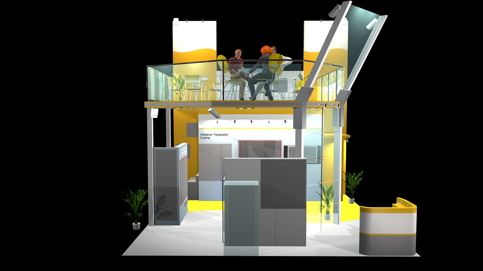 3D 8x8 Double Decker Stand Design 3 Side Open - TurboSquid 1866660