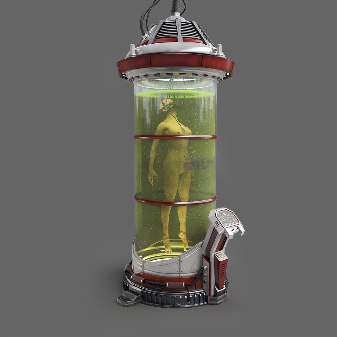 3D sci-fi tube woman - TurboSquid 1248373