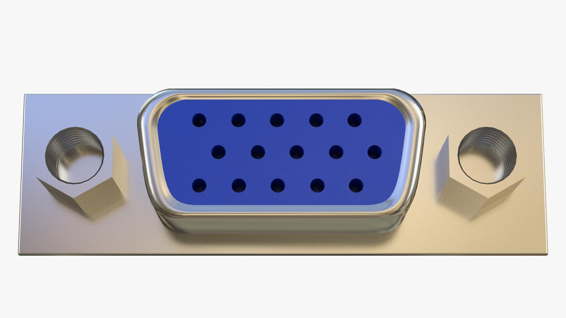 3d Vga Female Connector 2 Model