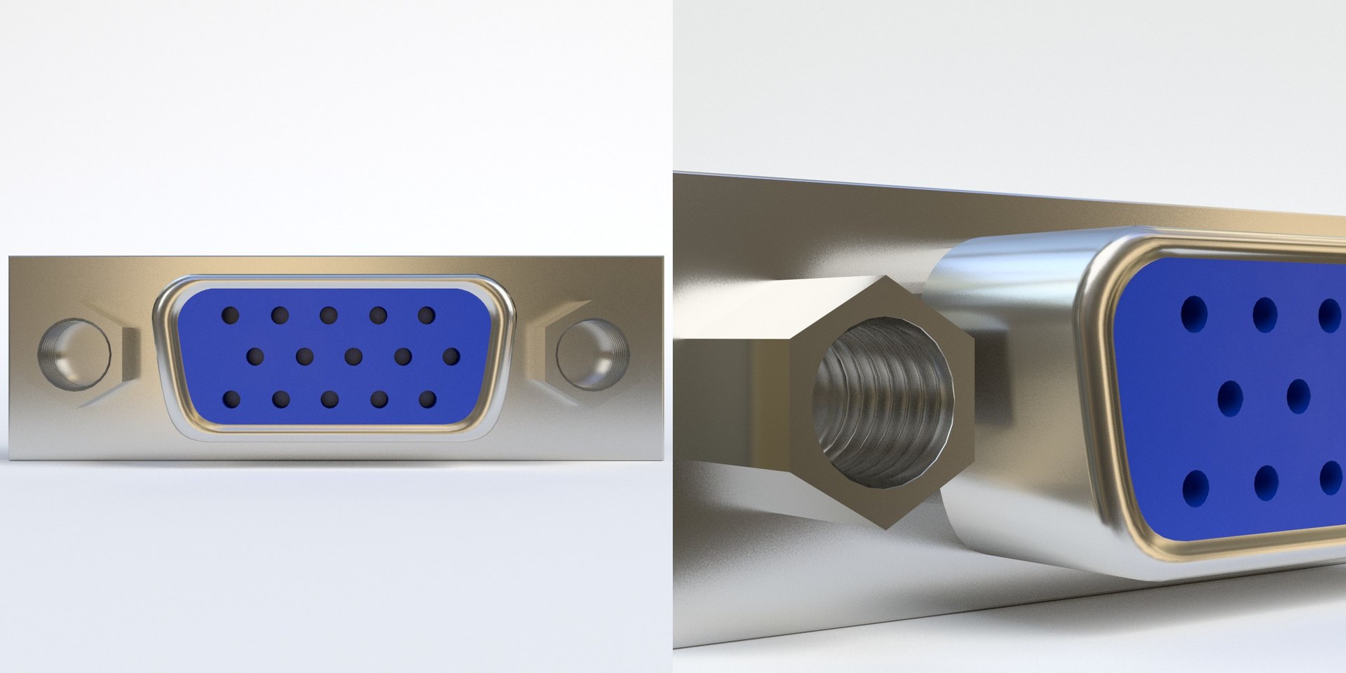 3d Vga Female Connector 2 Model