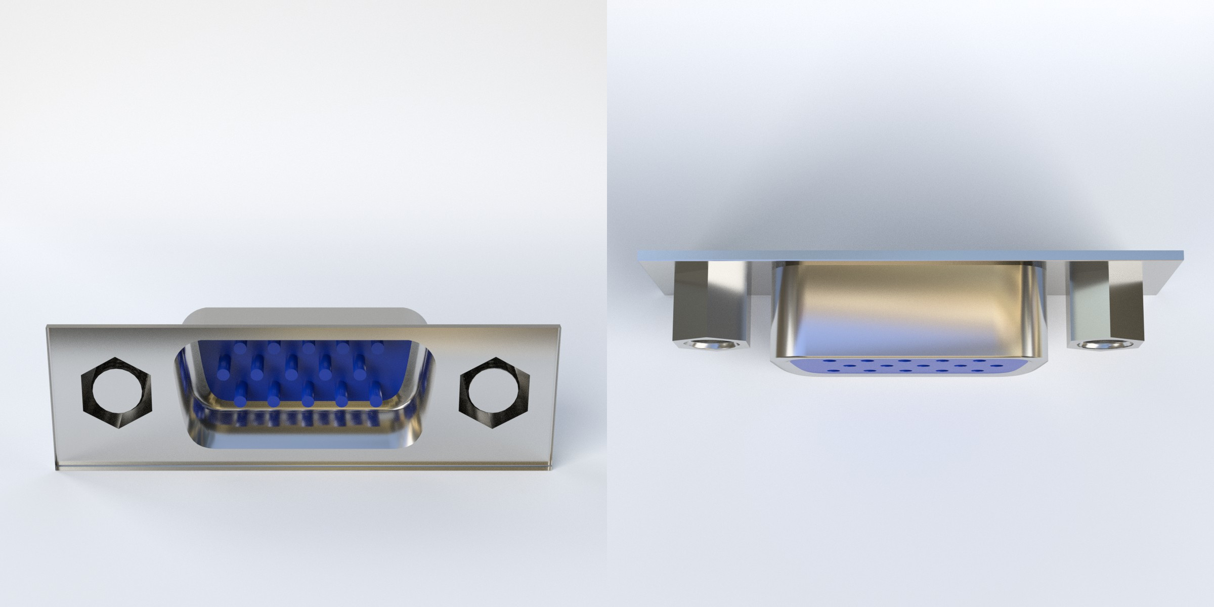 3d vga female connector 2 model