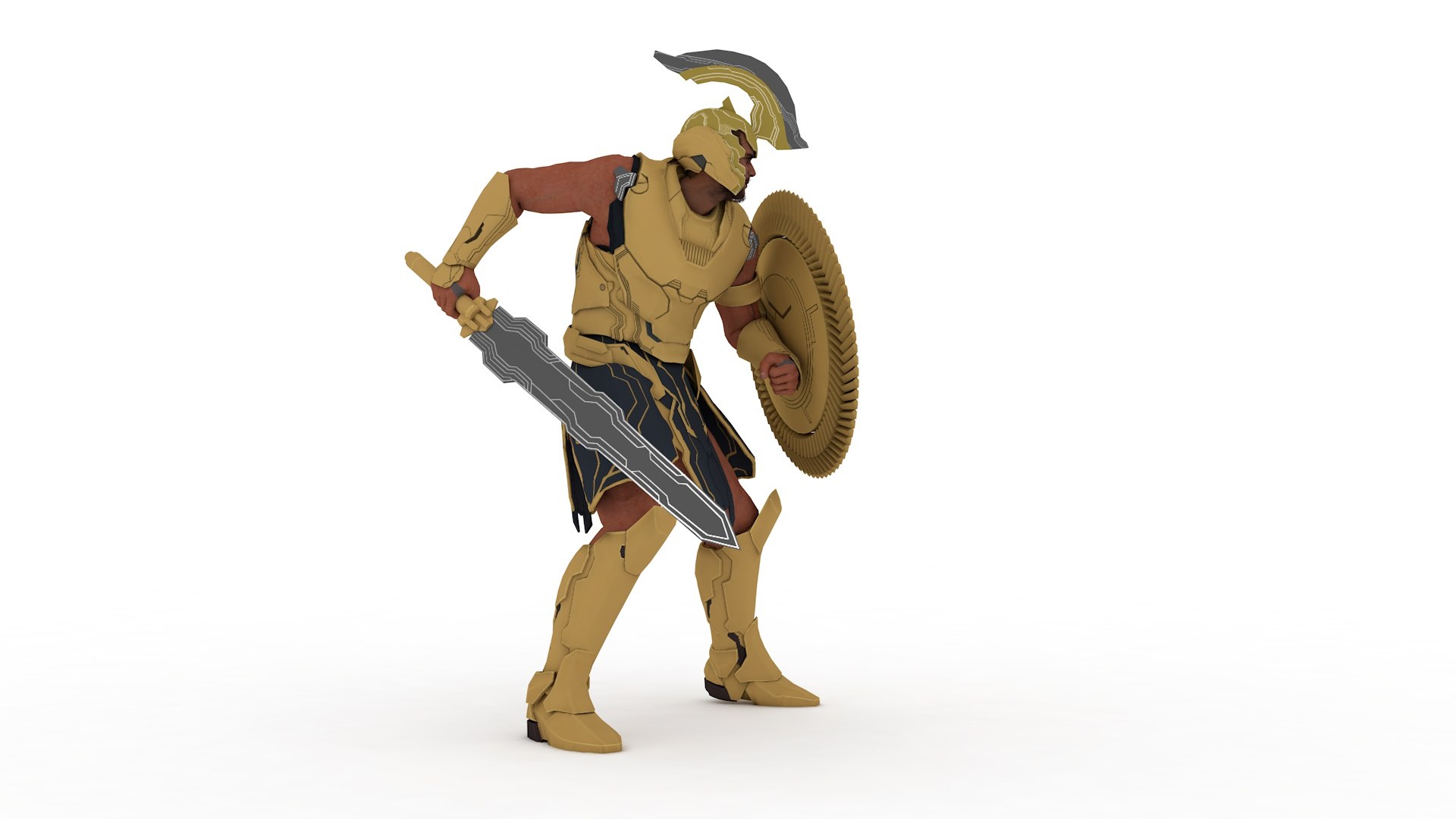 Warrior Man With Armor Rigged And Animated 3D - TurboSquid 2378019