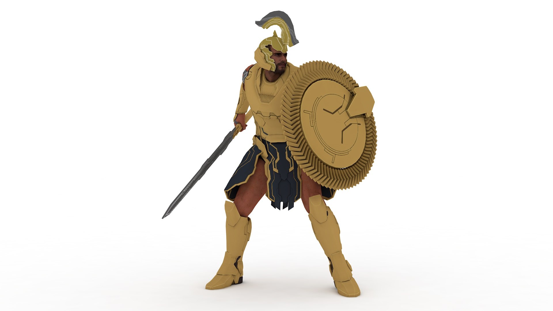 Warrior Man With Armor Rigged And Animated 3D - TurboSquid 2378019