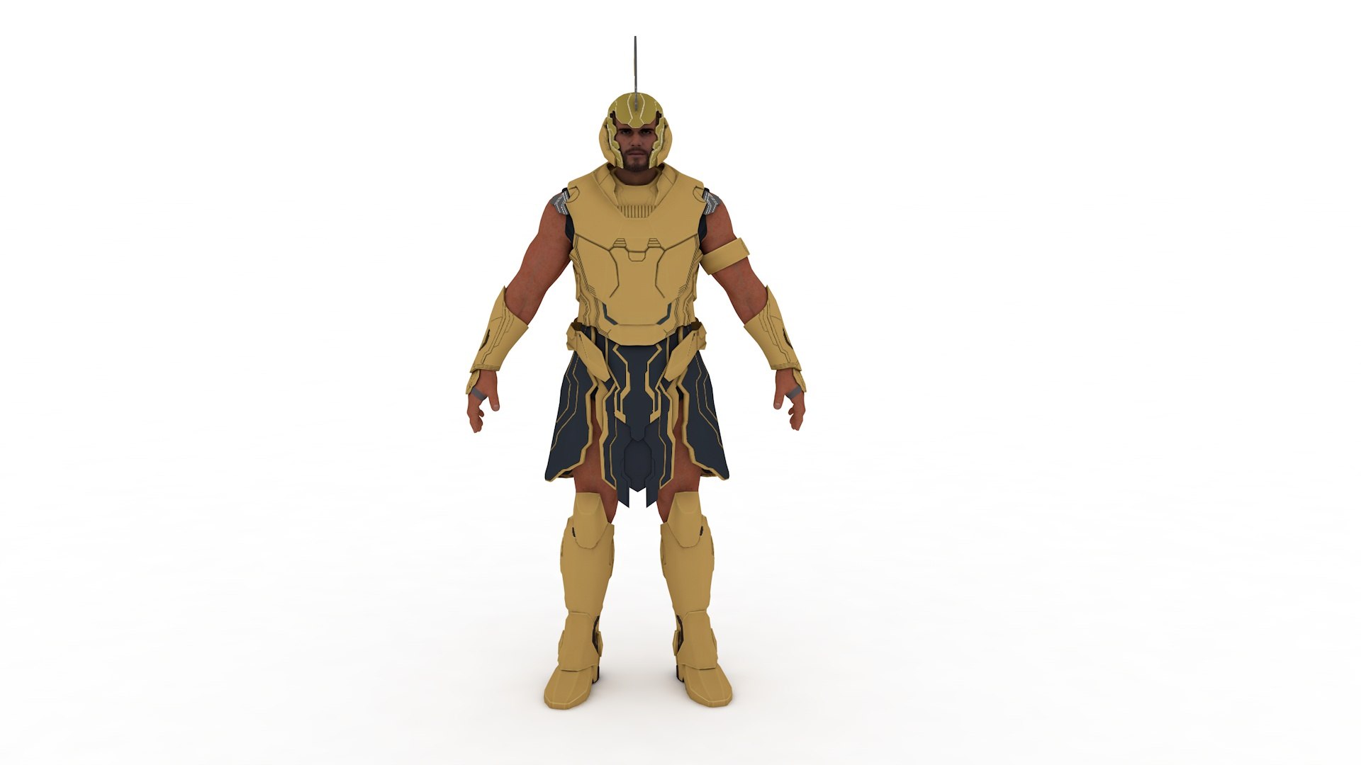 Warrior Man With Armor Rigged And Animated 3D - TurboSquid 2378019