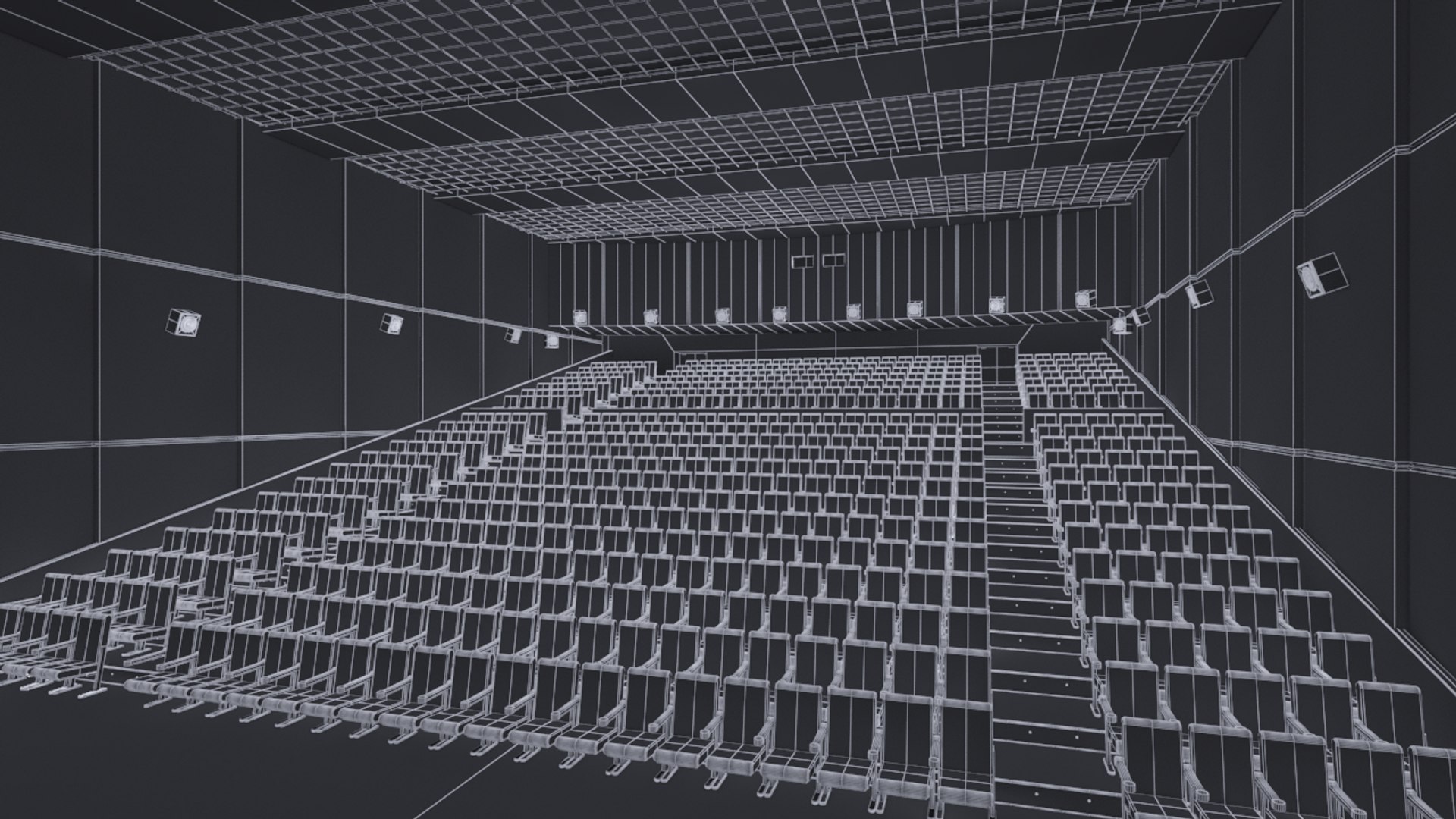 3D Movie Theater Model - TurboSquid 1654155