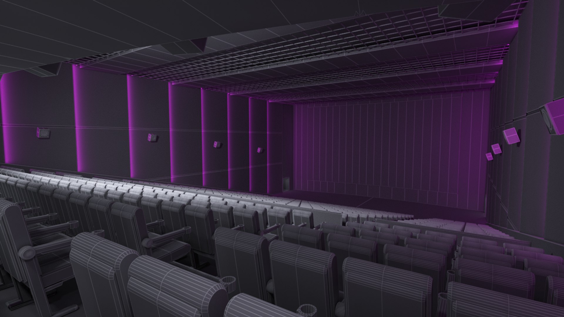 3D Movie Theater Model - TurboSquid 1654155