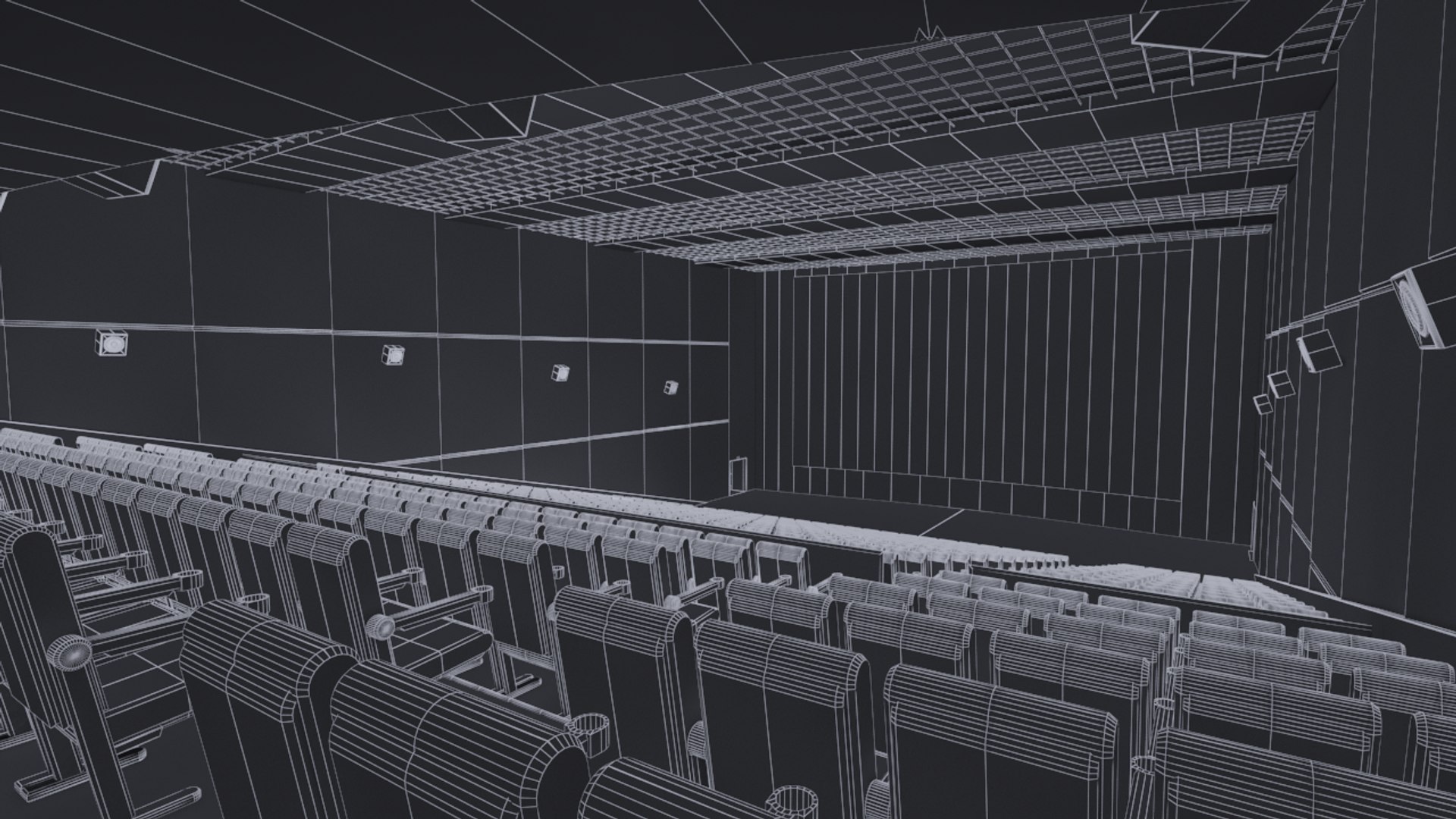 3D Movie Theater Model - TurboSquid 1654155