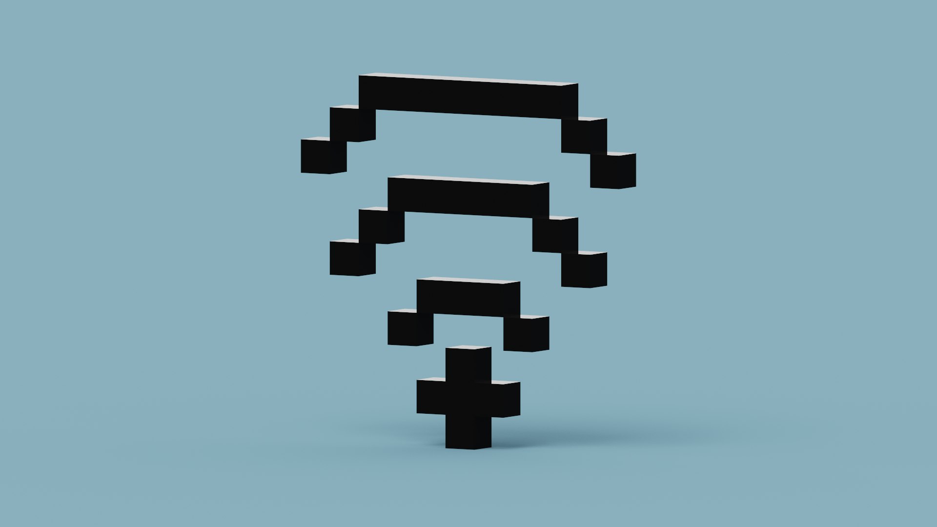 3D Pixel Wifi Symbol - TurboSquid 2028202