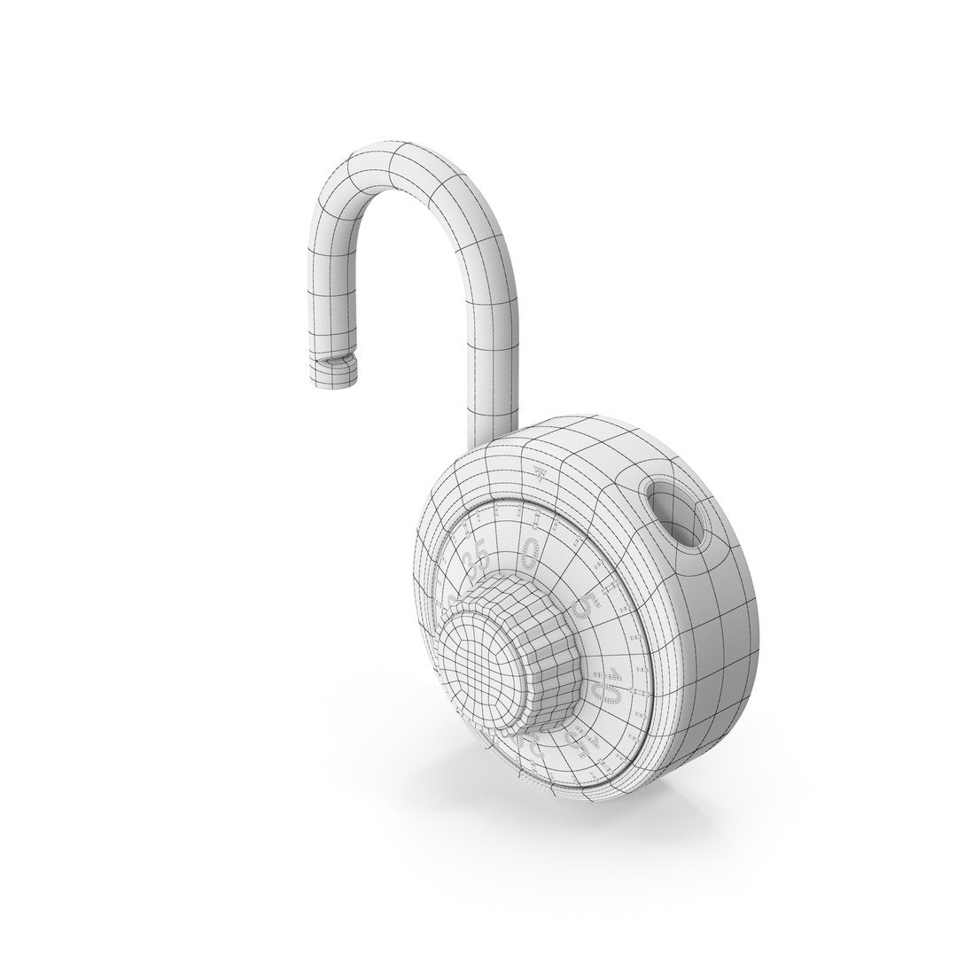 3D Red Combination Round Padlock Opened model - TurboSquid 2140134