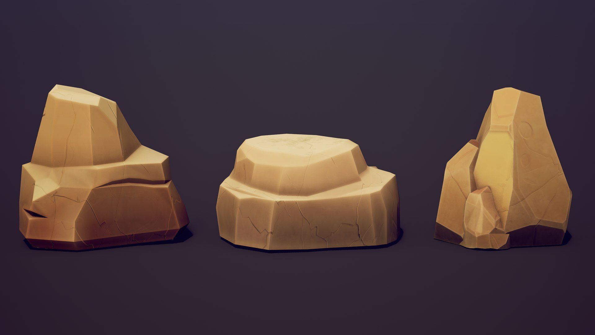 Stylized Rock Pack - Gameready Lowpoly Model model - TurboSquid 2178576