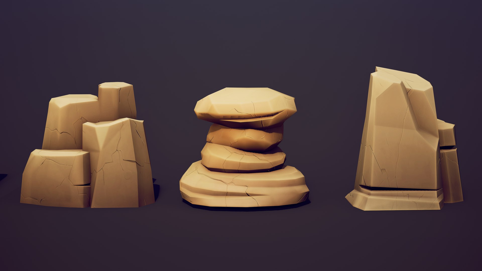 Stylized Rock Pack - Gameready Lowpoly Model model - TurboSquid 2178576
