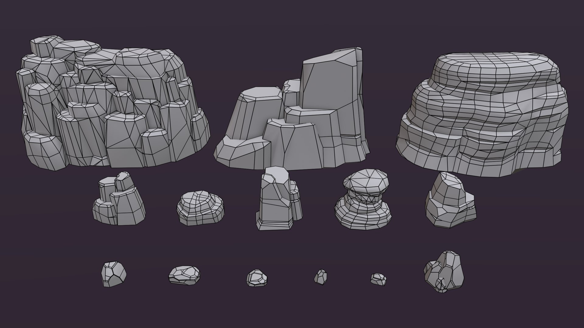 Stylized Rock Pack - Gameready Lowpoly Model model - TurboSquid 2178576