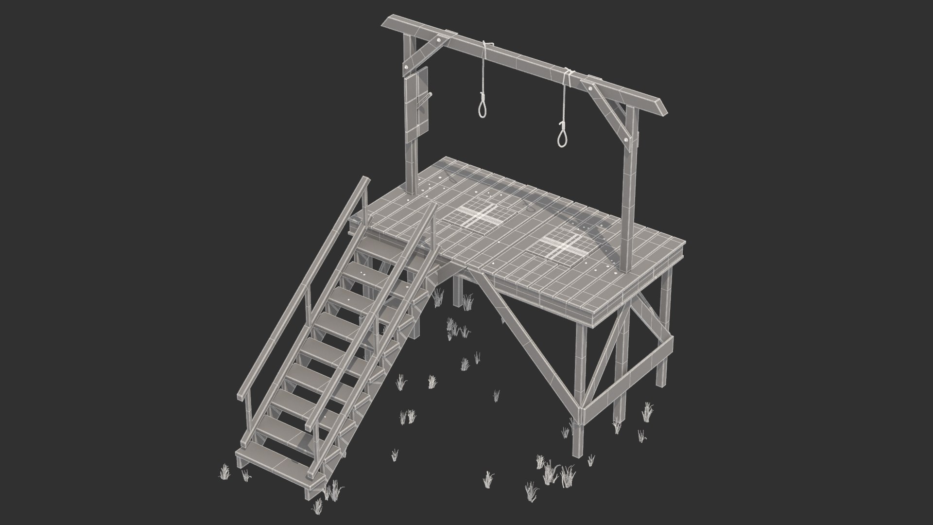 3D Wild West Hanging Gallows model - TurboSquid 2087501