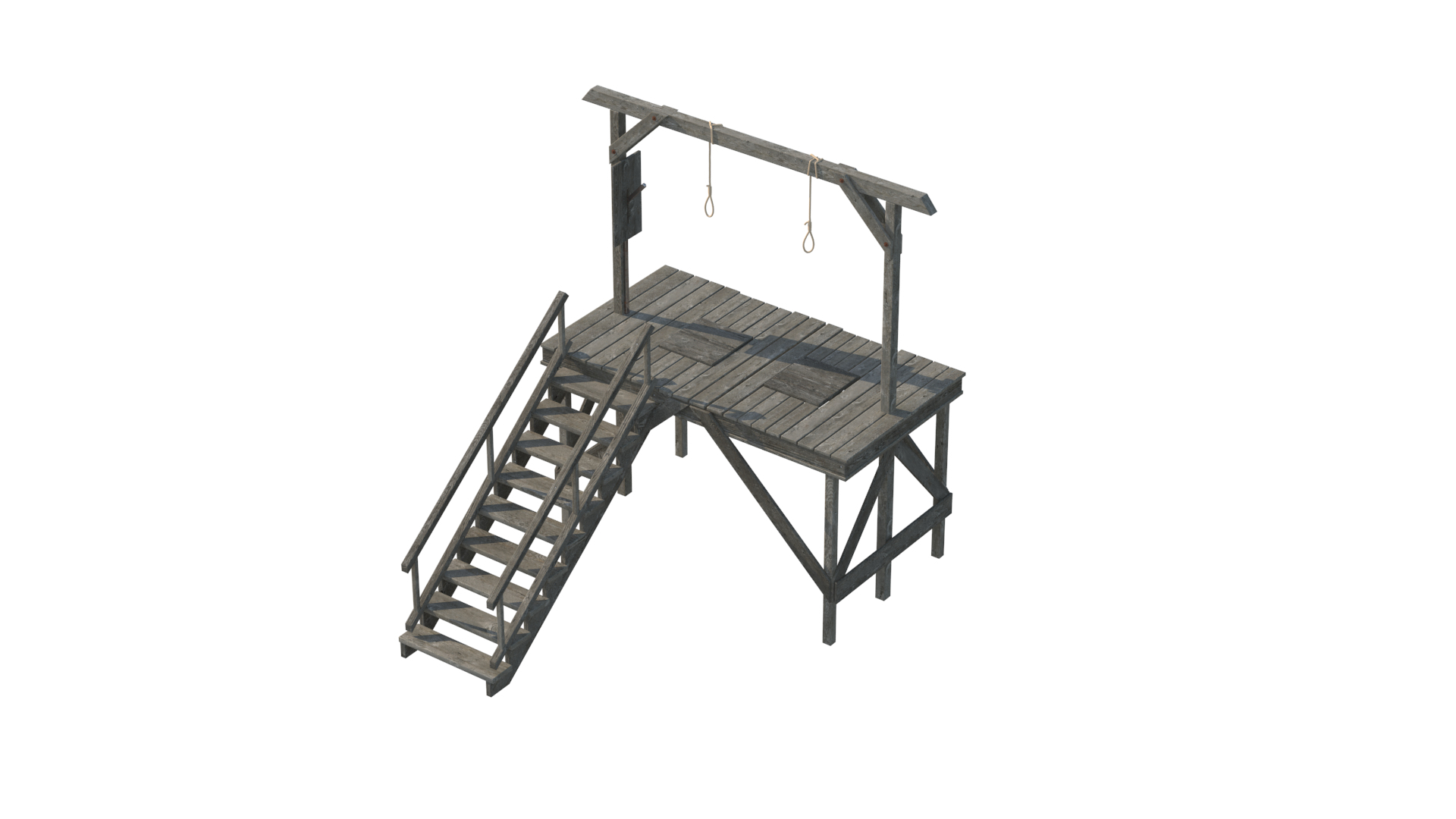 3D Wild West Hanging Gallows model - TurboSquid 2087501