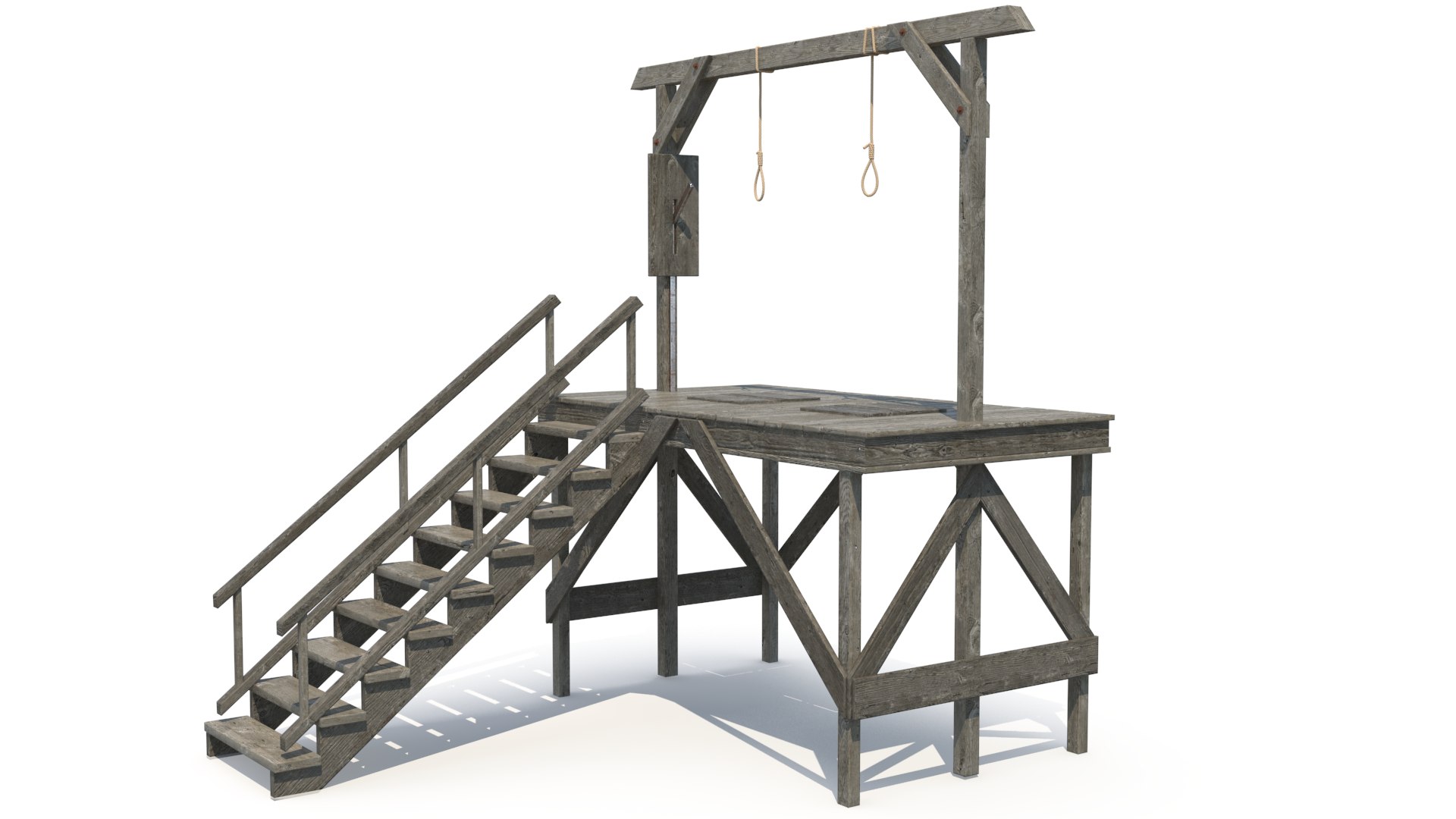 3D Wild West Hanging Gallows model - TurboSquid 2087501
