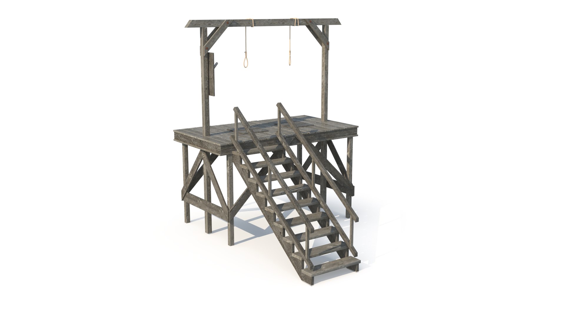 3D Wild West Hanging Gallows model - TurboSquid 2087501