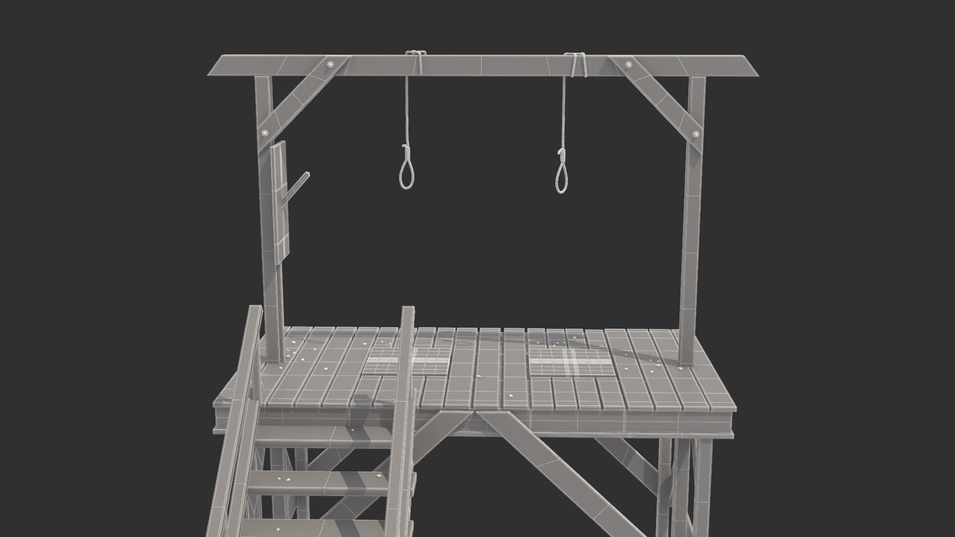 3D Wild West Hanging Gallows model - TurboSquid 2087501