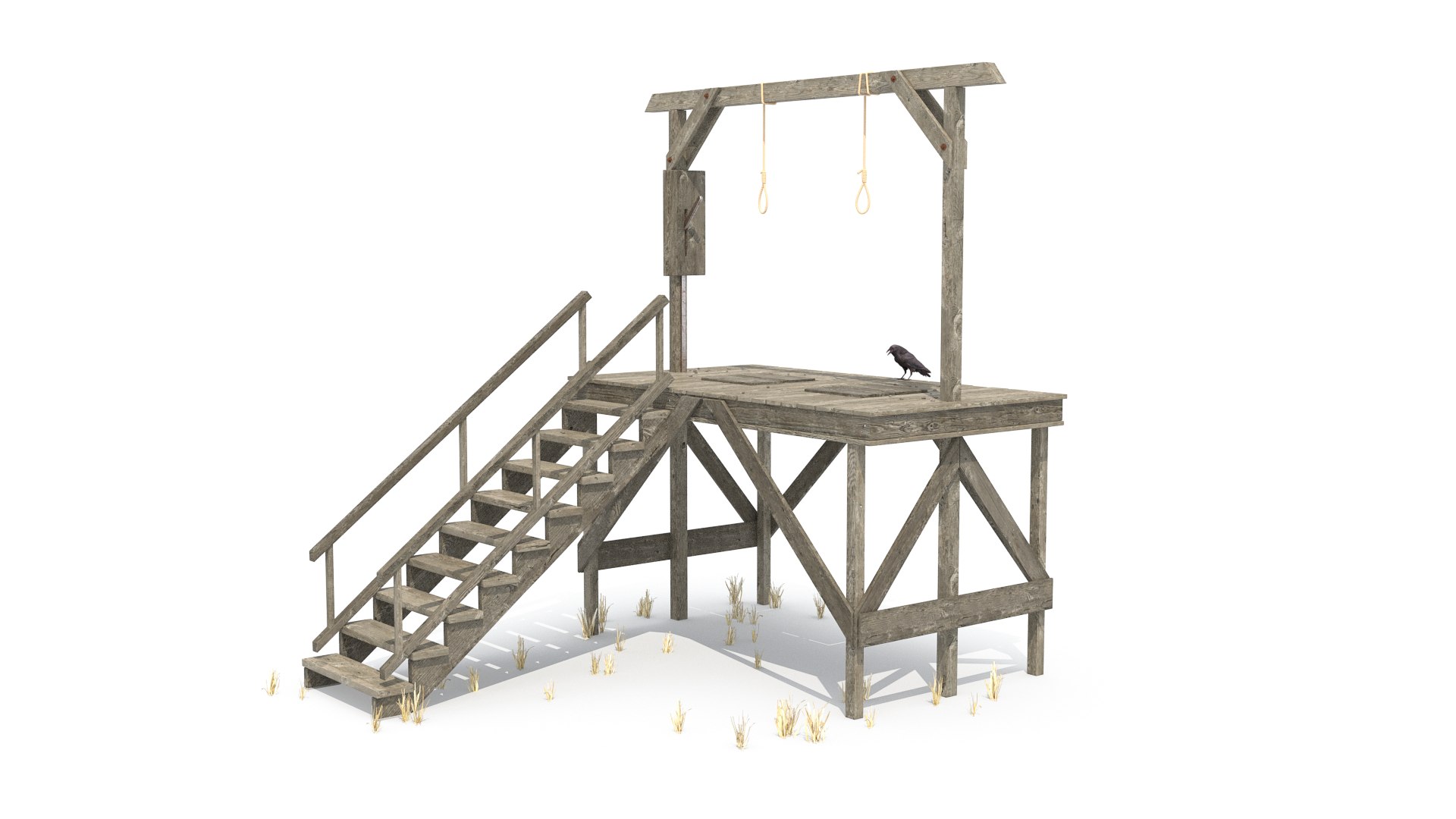 3D Wild West Hanging Gallows model - TurboSquid 2087501
