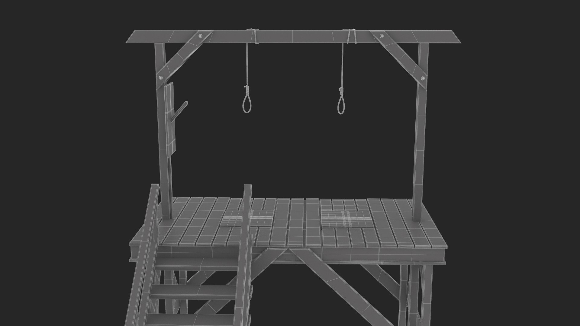 3D Wild West Hanging Gallows model - TurboSquid 2087501