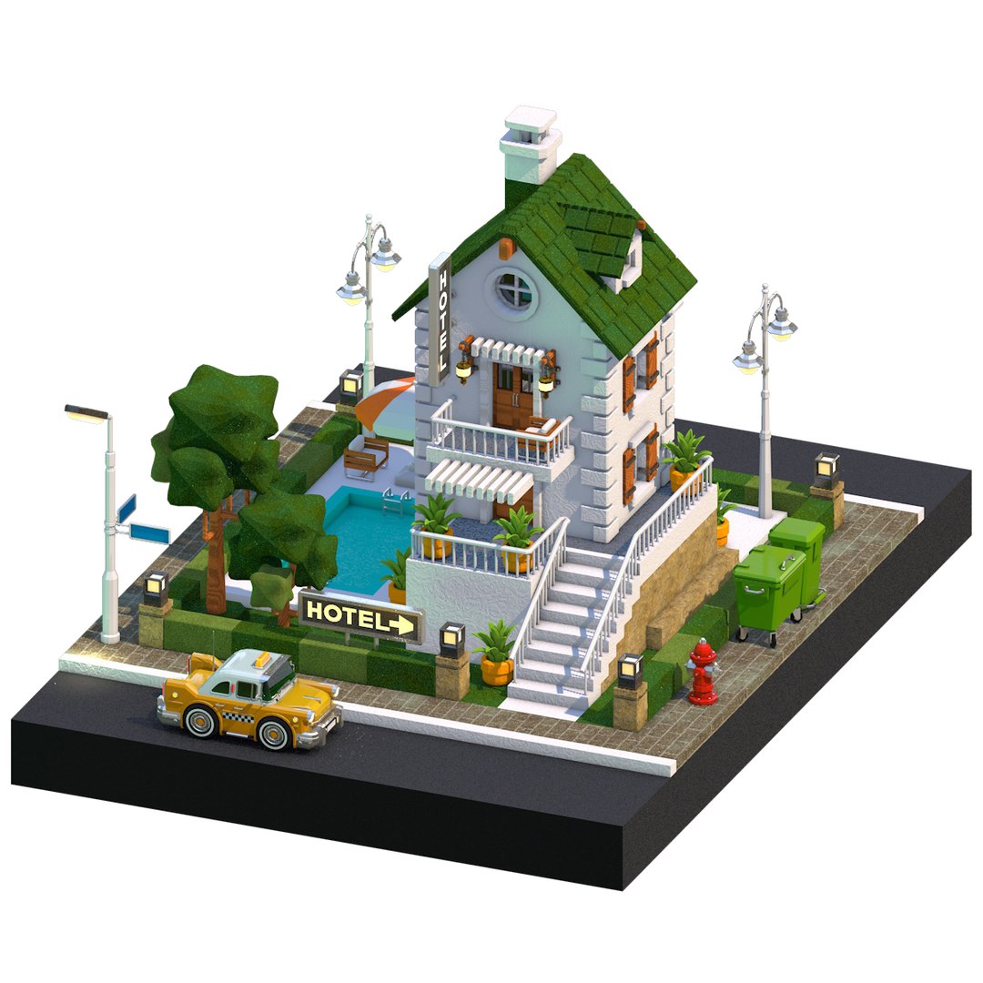 3D Model Cartoon Hotel 01 - TurboSquid 2169586