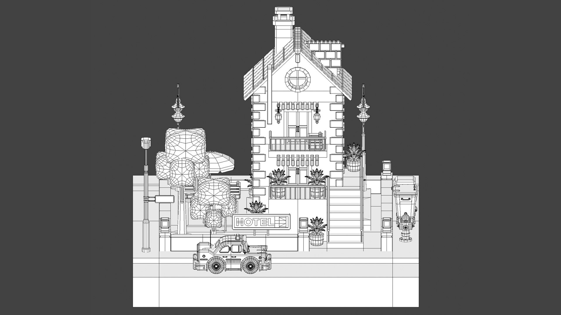 3D Model Cartoon Hotel 01 - TurboSquid 2169586