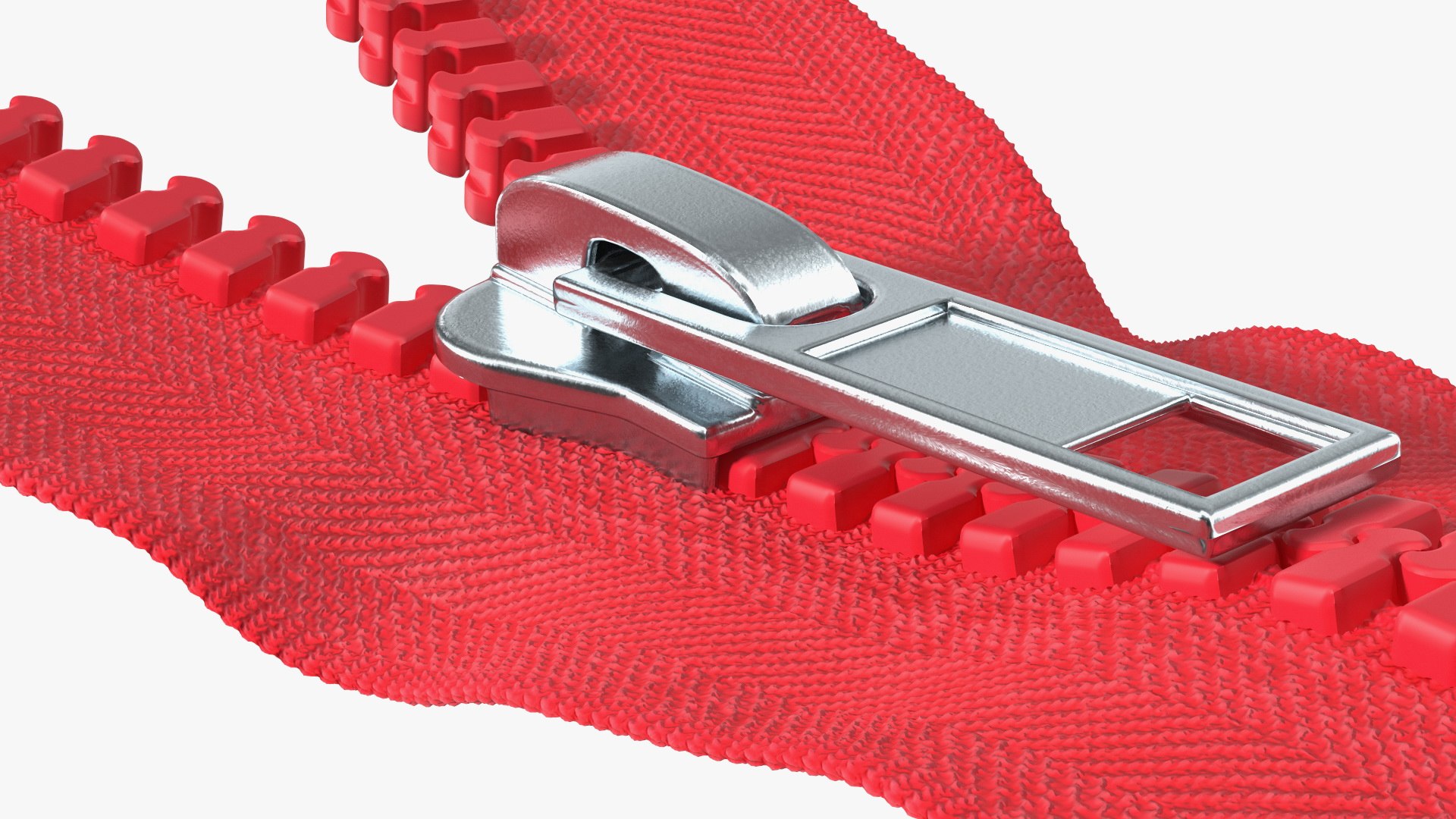 Two Sided Plastic Zipper Opened Red model - TurboSquid 1793882