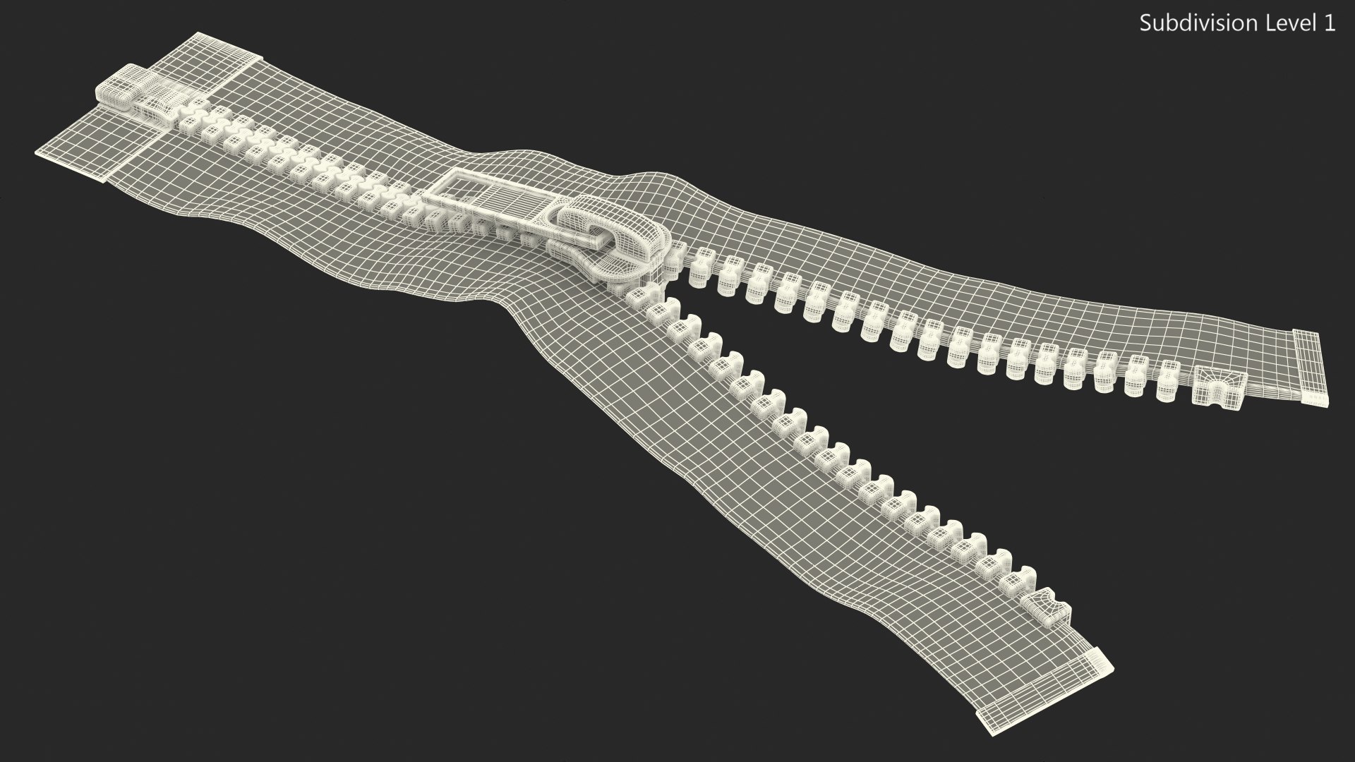 Two Sided Plastic Zipper Opened Red model - TurboSquid 1793882