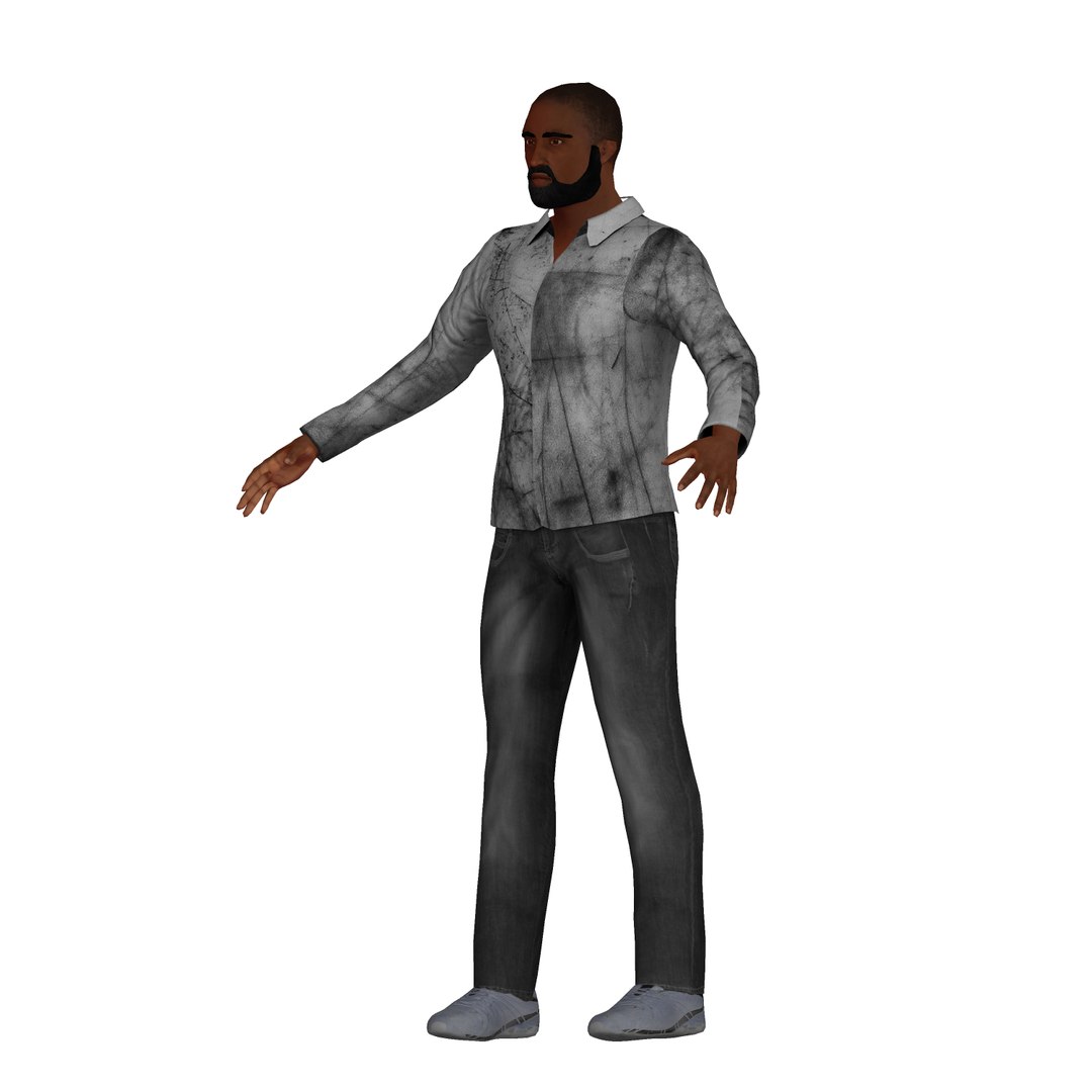 3D Adult Black Man Beard Model - TurboSquid 1618250