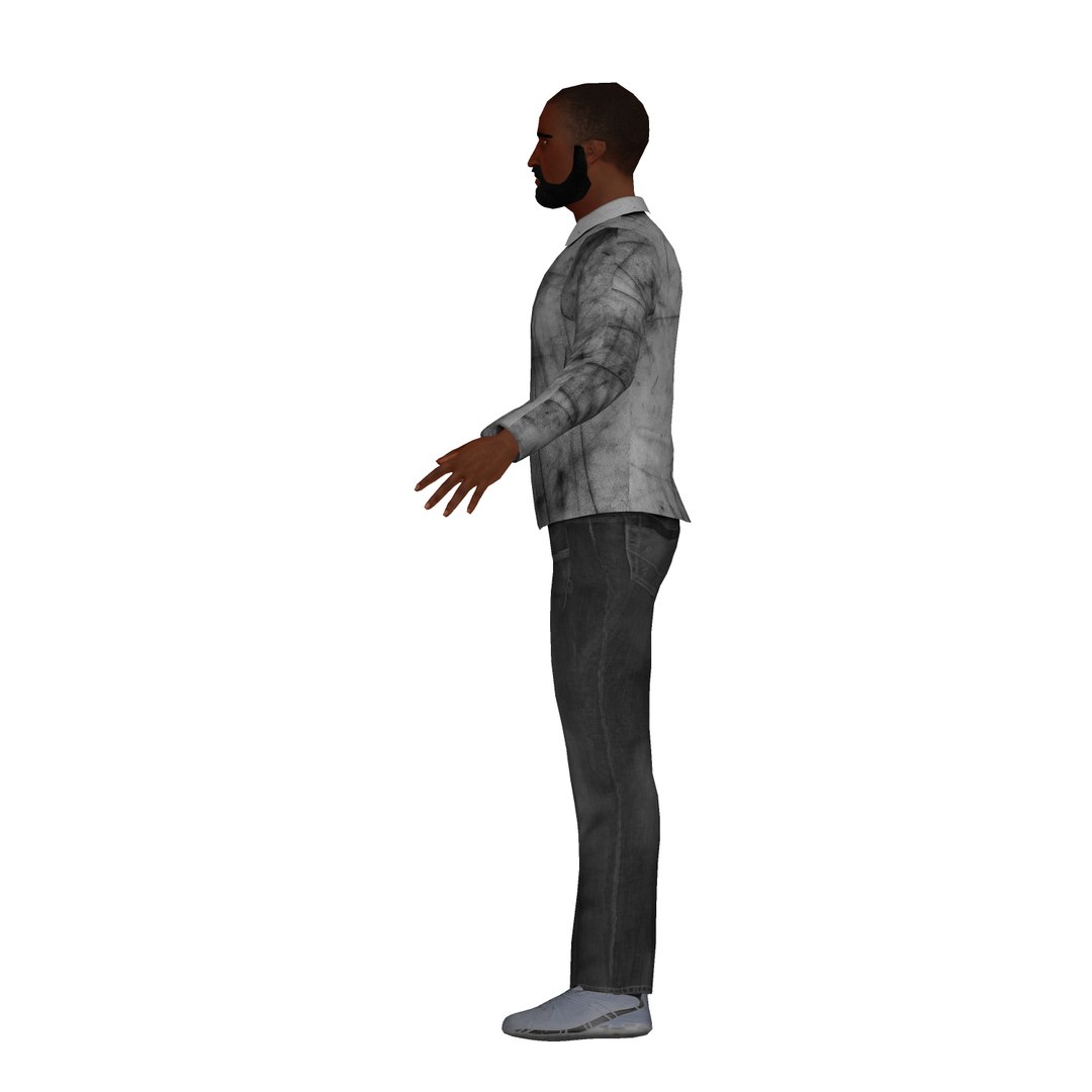 3D Adult Black Man Beard Model - TurboSquid 1618250