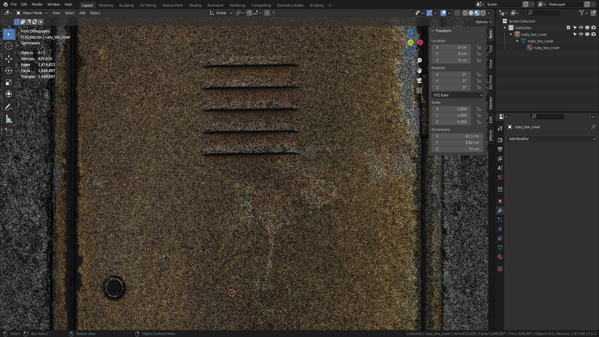 3D Rusty box cover raw scan 3D model model - TurboSquid 1998966