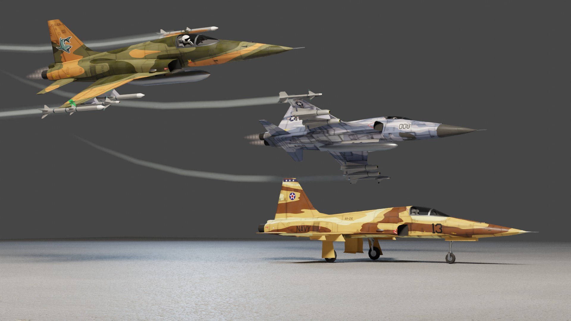 Northrop F-5 Tiger Lowpoly Jet Fighter 3D Model - TurboSquid 1901929