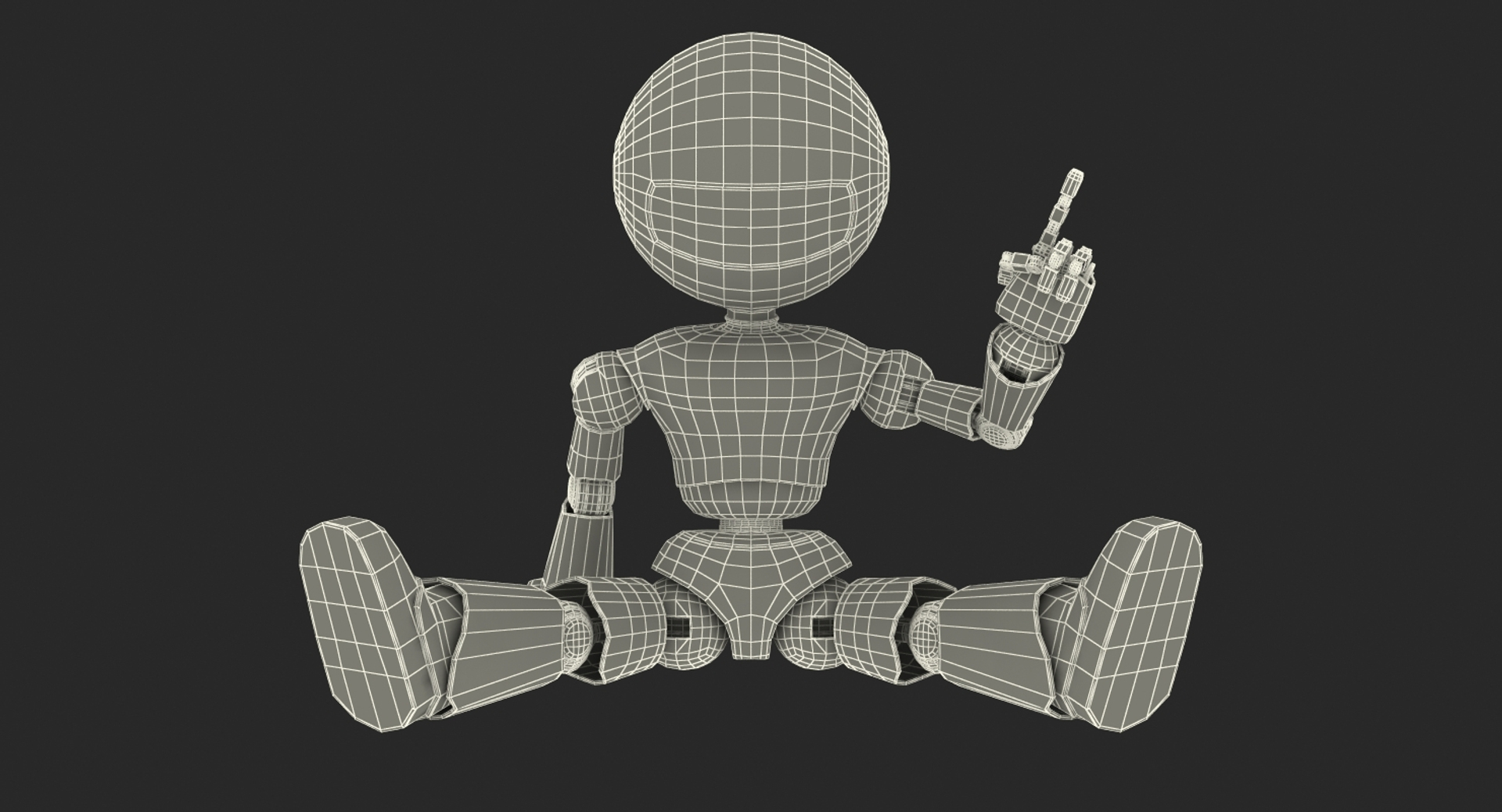 Small robot toy sitting 3D model - TurboSquid 1159559