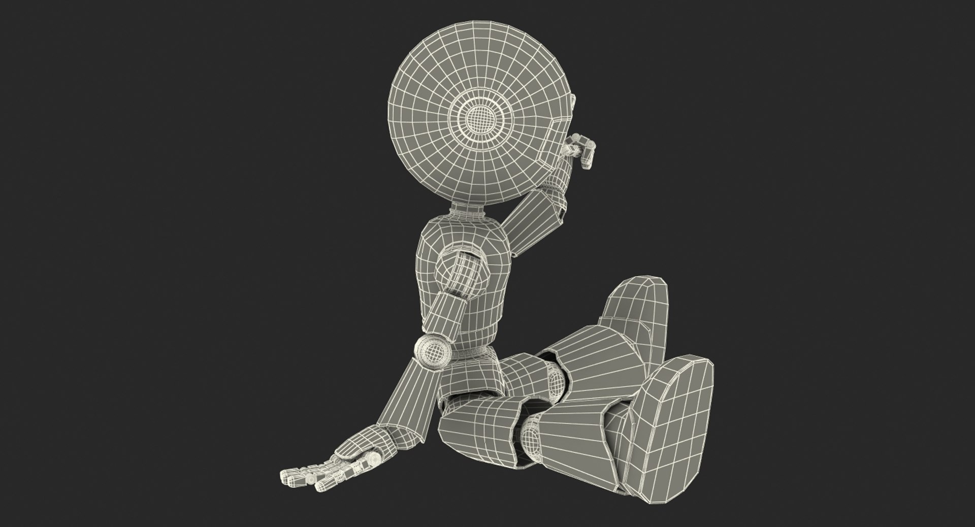 Small robot toy sitting 3D model - TurboSquid 1159559